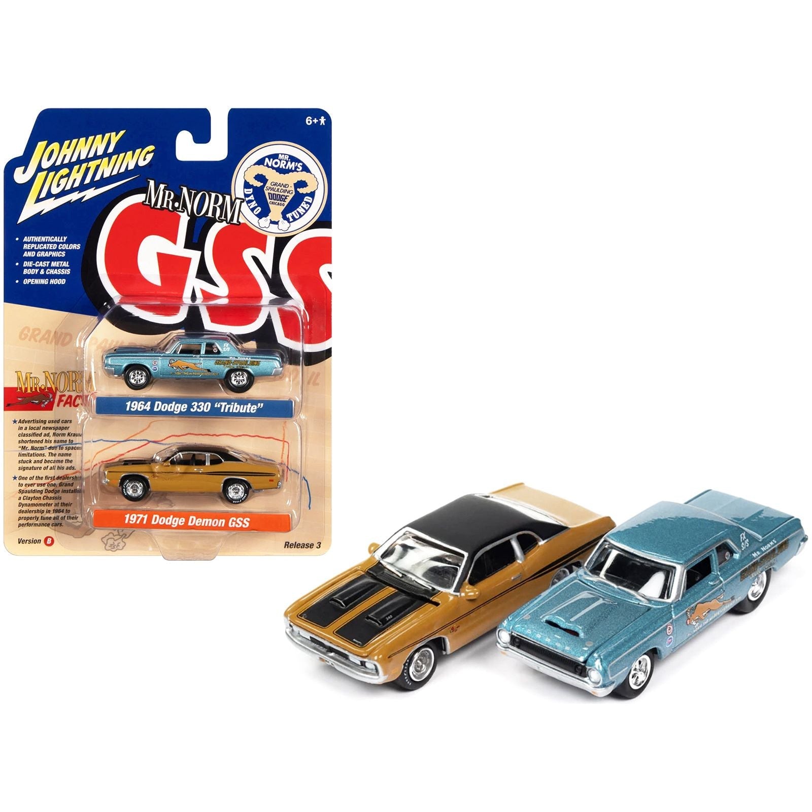 1964 Dodge 330 Blue Metallic and 1971 Dodge Demon GSS Butterscotch