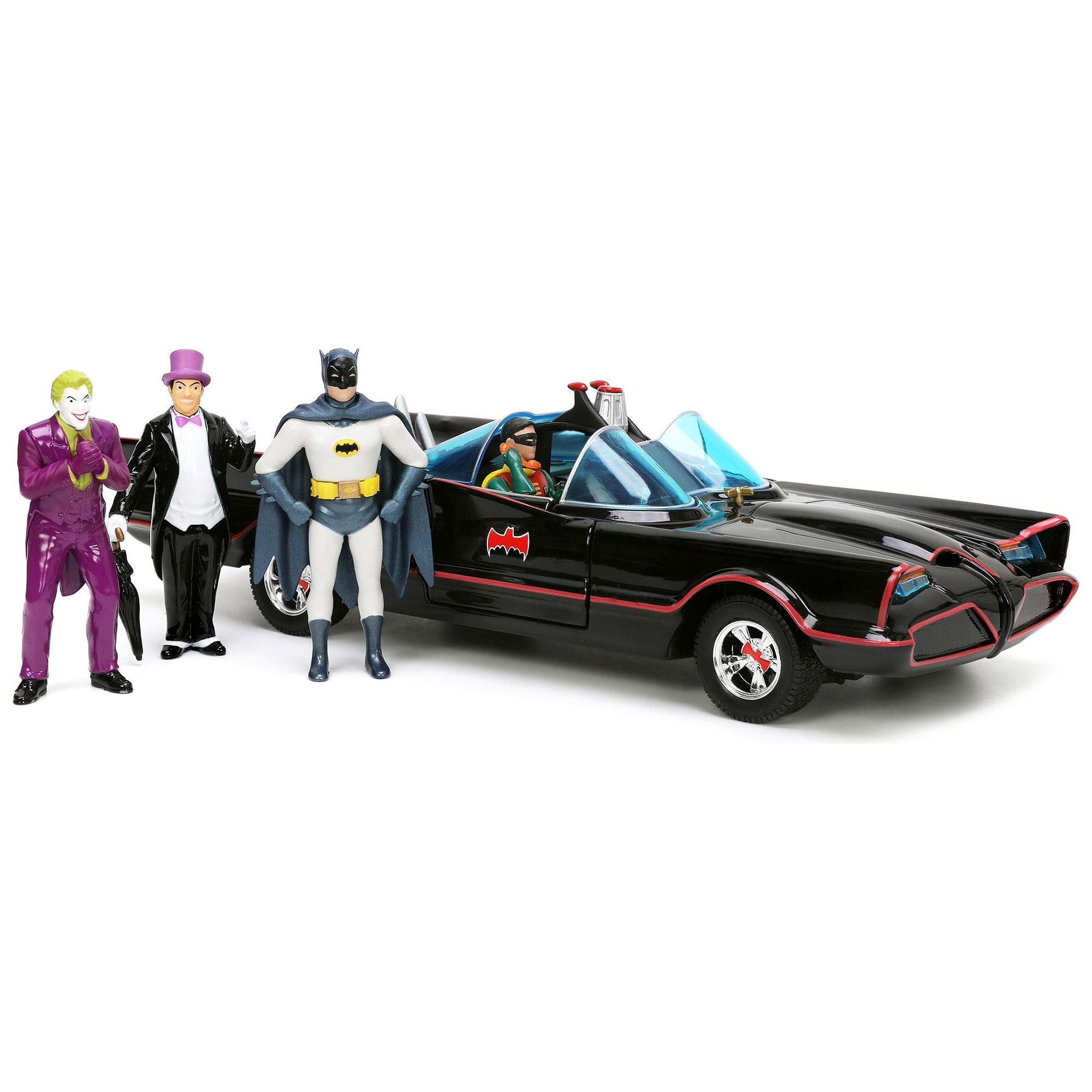 1966 Classic Batmobile with Diecast Batman The Joker The Penguin and P ...