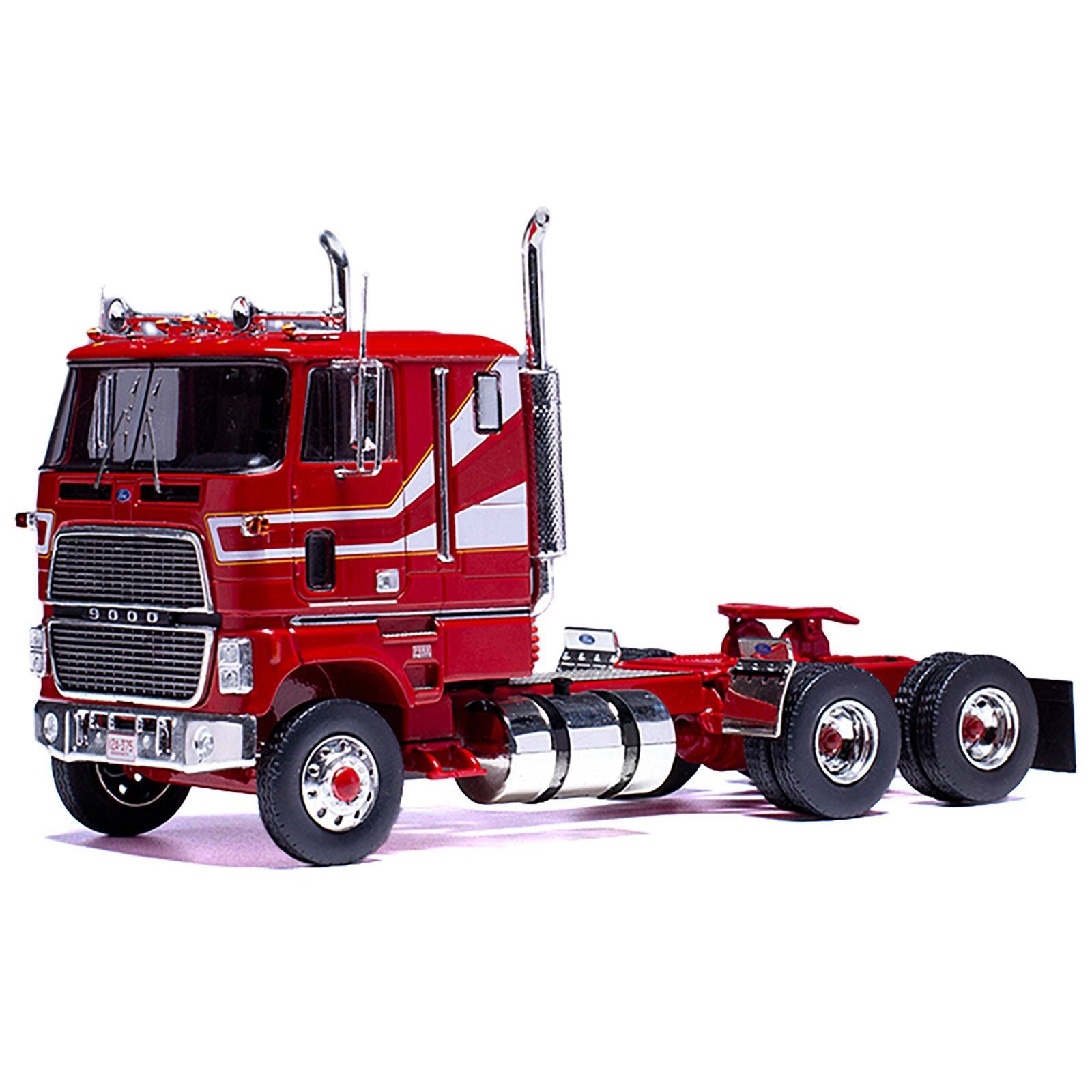 1976 Ford CL 9000 Truck Tractor Red with White Stripes 1/43 Diecast Mo ...