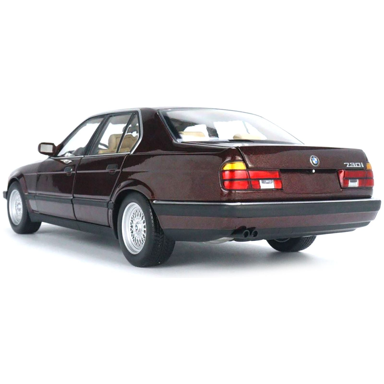 1986 BMW 730i (E32) Dark Red Metallic 1/18 Diecast Model Car by Minich ...