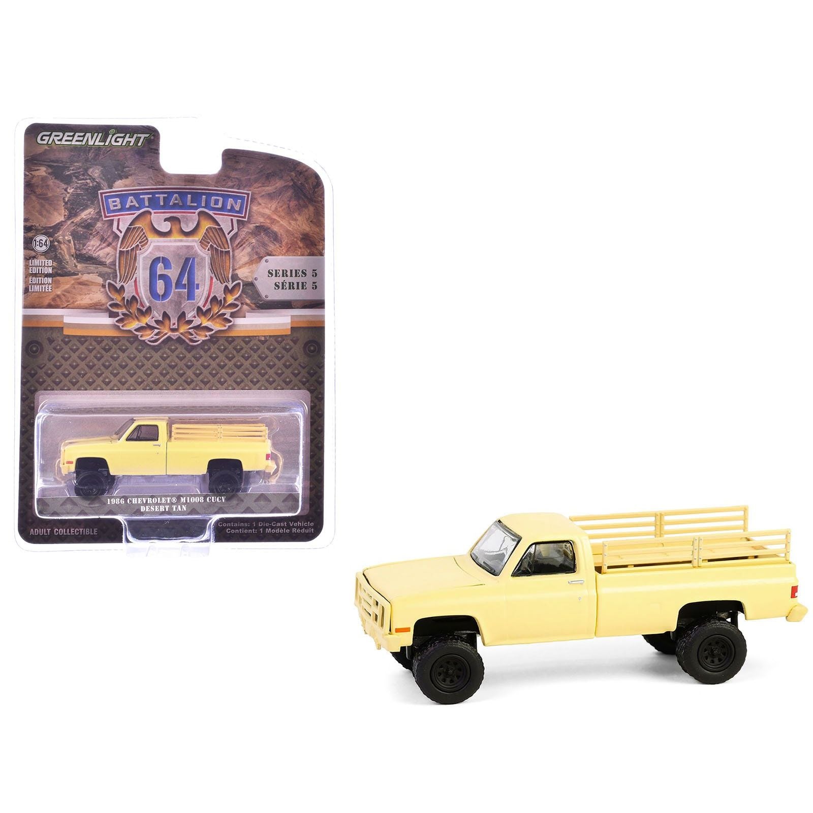 1986 Chevrolet M1008 CUCV Pickup Truck Desert Tan 5 1/64 Diecast Model
