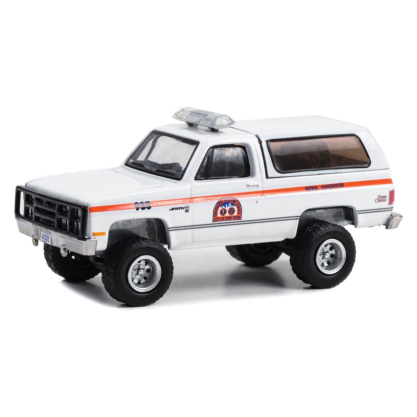 1986 GMC Jimmy White with Orange Stripes "NYC EMS (City of New York Em ...