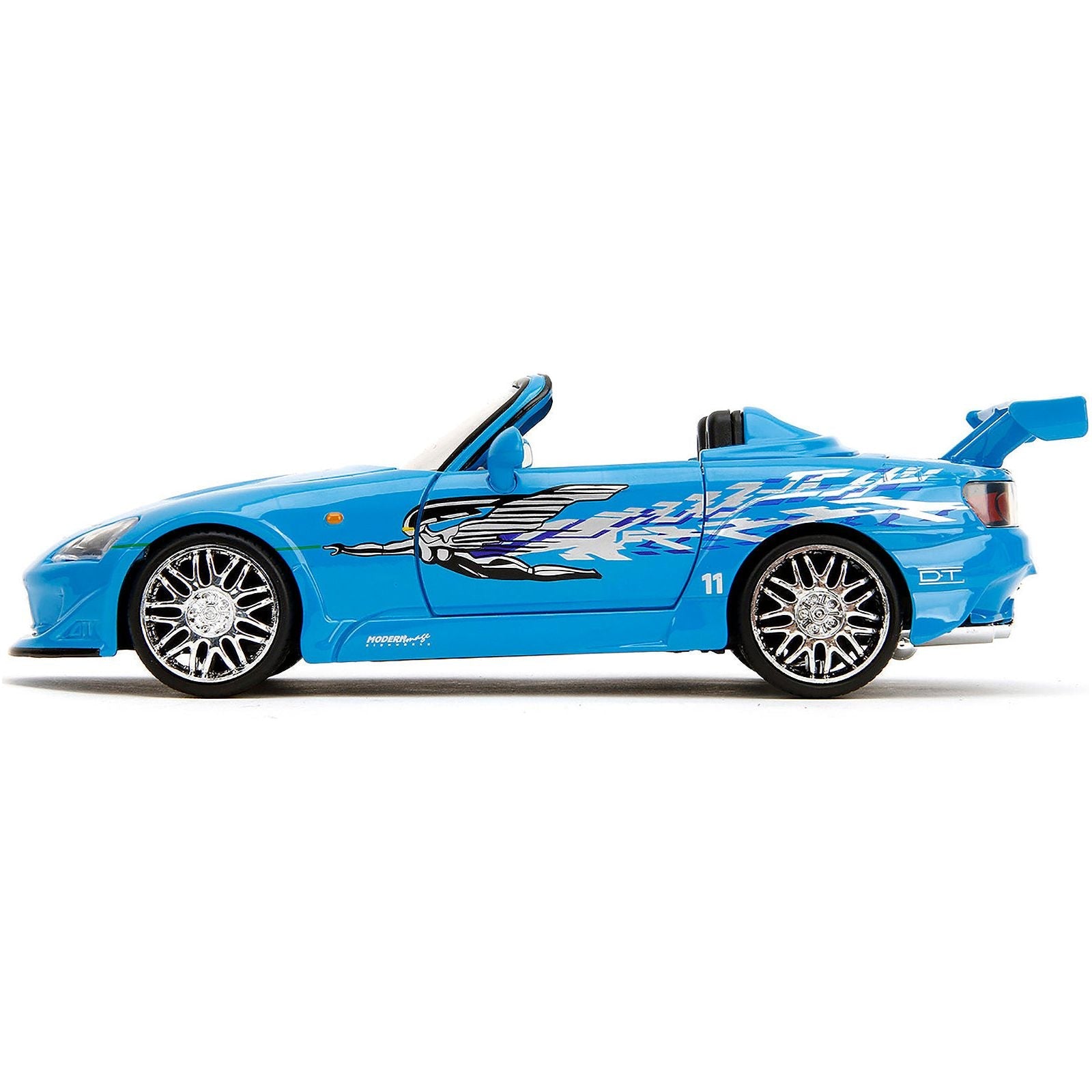 2001 Honda S2000 Convertible Blue with Graphics 1/24 Diecast Model Car