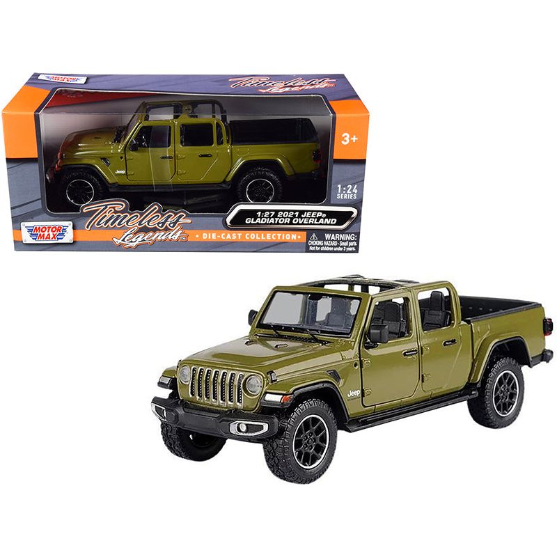 2021 Jeep Gladiator Overland (Open Top) Pickup Truck Matt Green 1/24-1 ...