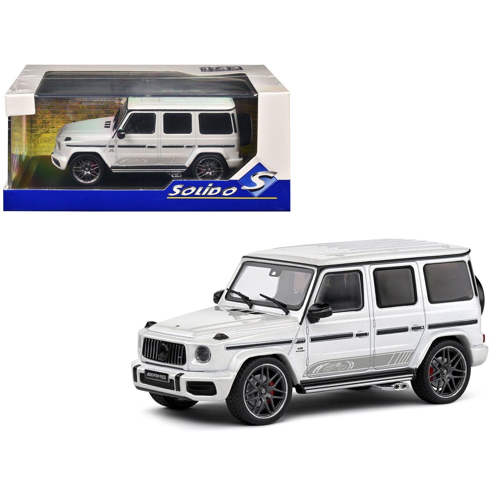 2022 Mercedes-Benz AMG G63 Diamond White with Graphics 1/43 Diecast
