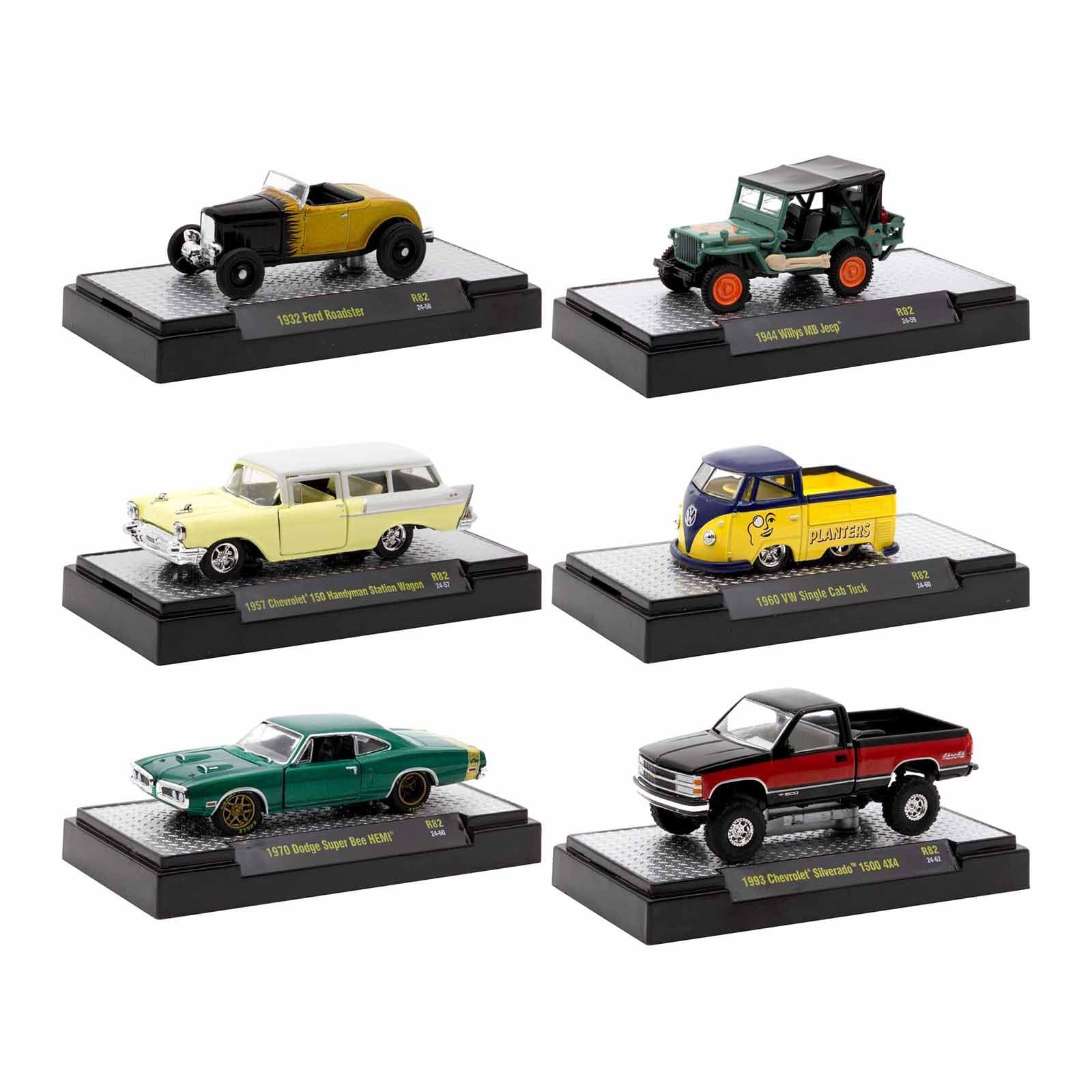 Auto Meets Set of 6 Cars IN DISPLAY CASES Release 82 Limited Edition