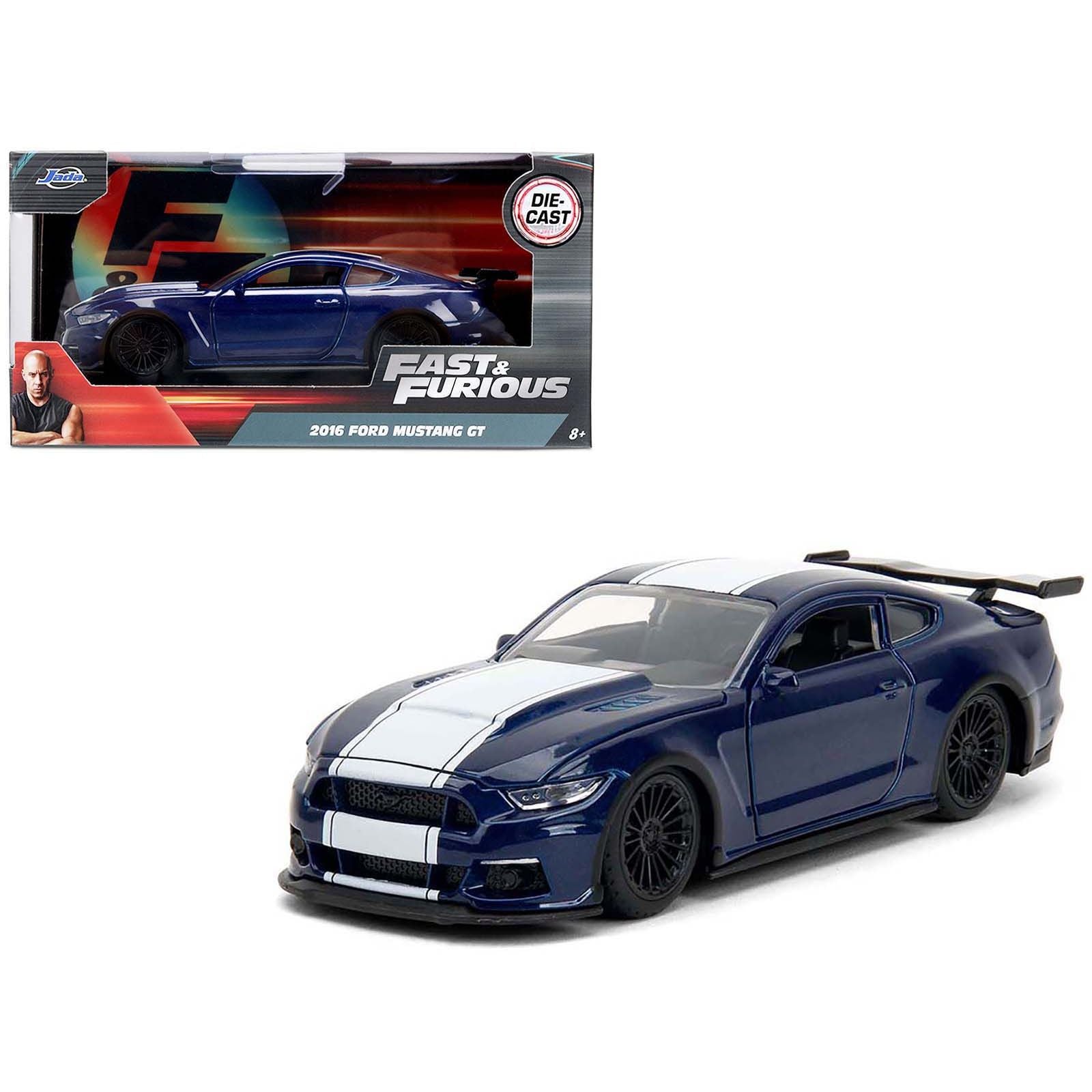 2016 Ford Mustang GT Dark Blue Metallic with White Stripe "F9" (2021 ...