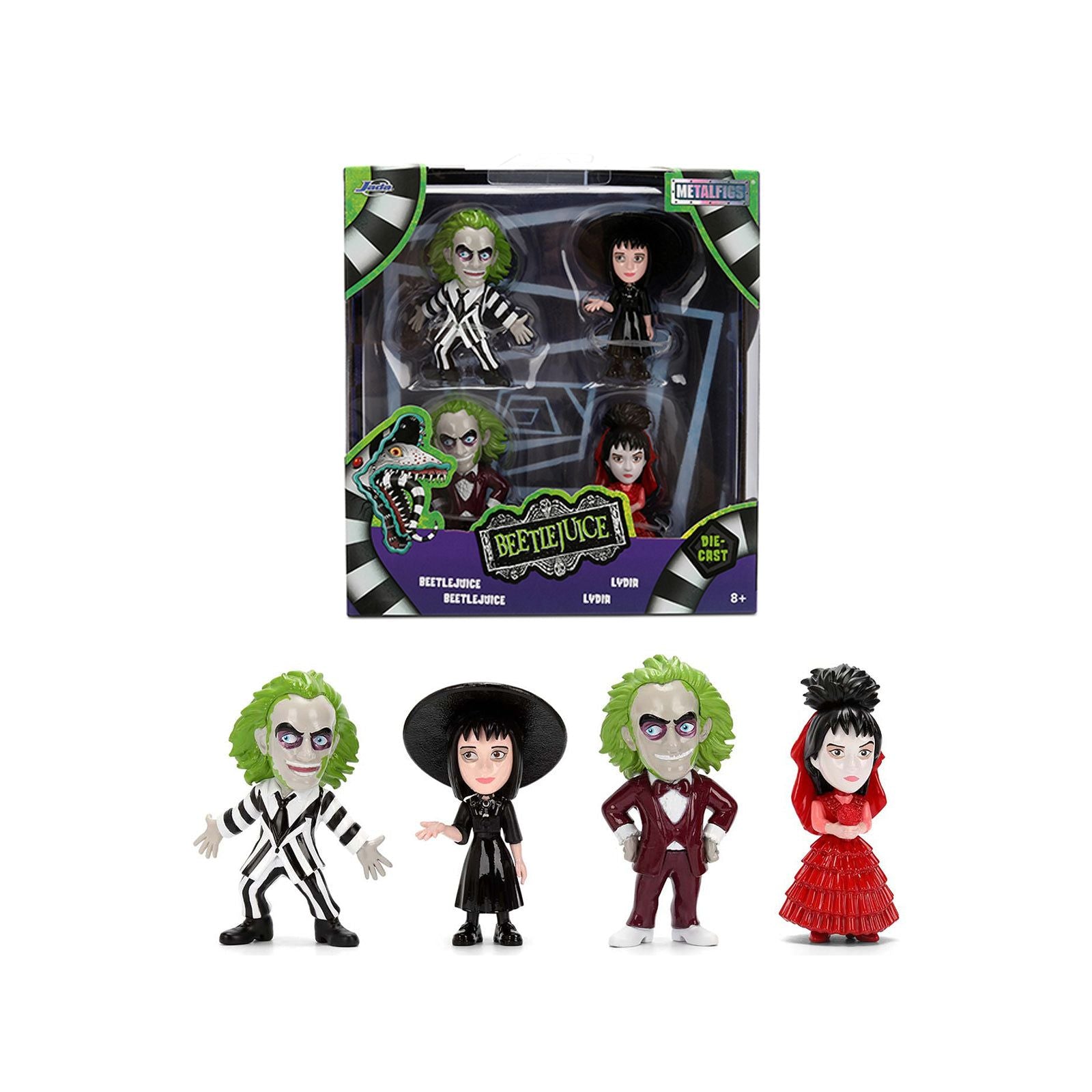 Set of 4 Diecast Figures "Beetlejuice" (1988) Movie "Metalfigs" Series