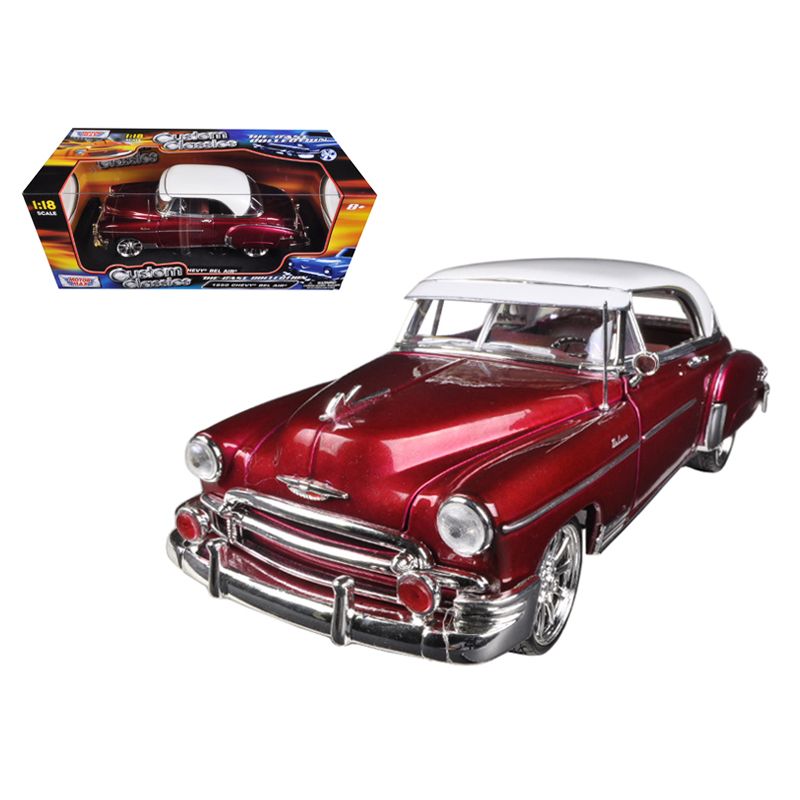 1950 Chevrolet Bel Air Metallic Dark Red Custom 1/18 Diecast Car Model