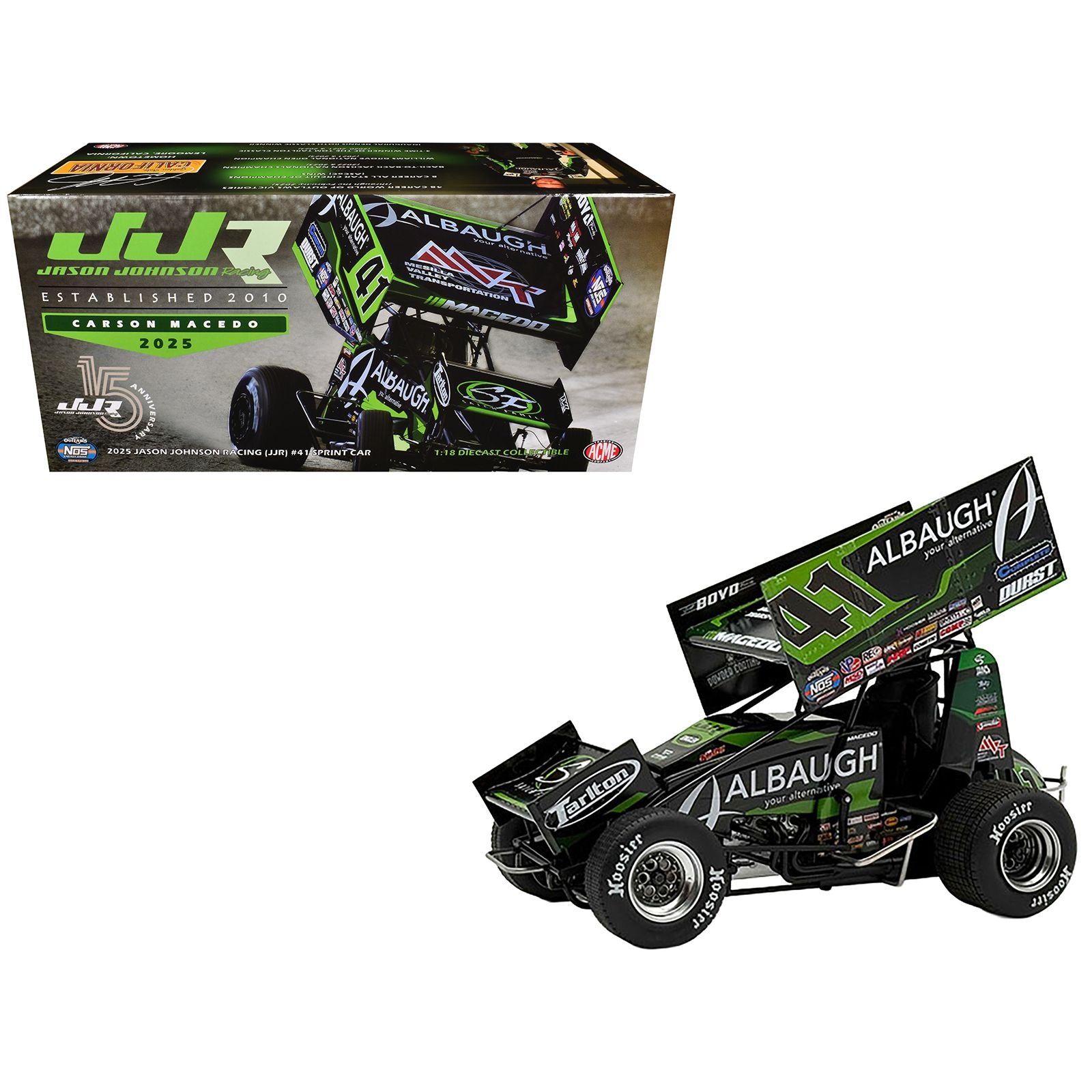 Winged Sprint Car #41 Carson Macedo Jason Johnson Racing 1/18 Diecast