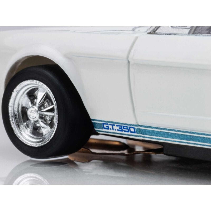 AFX Racing HO 1965 Ford Shelby GT350 Mega G+ Slot Car, White & Blue