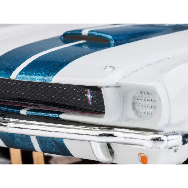 AFX Racing HO 1965 Ford Shelby GT350 Mega G+ Slot Car, White & Blue