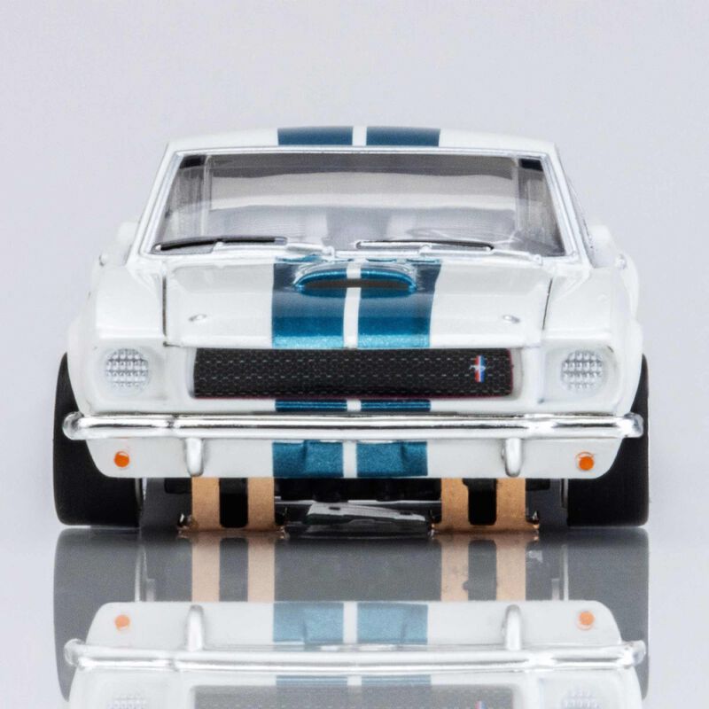 AFX Racing HO 1965 Ford Shelby GT350 Mega G+ Slot Car, White & Blue