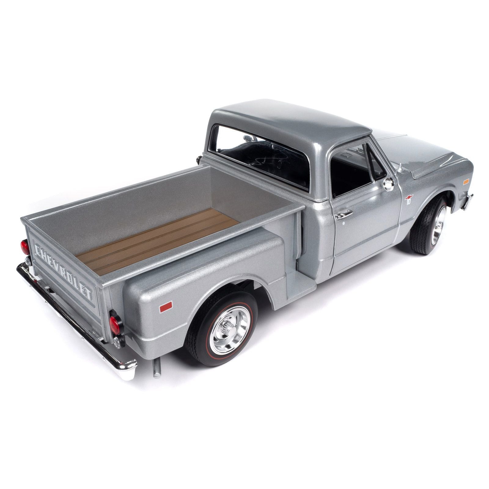 1968 Chevrolet C10 Stepside Pickup Silver Metallic 1/18 Diecast Model