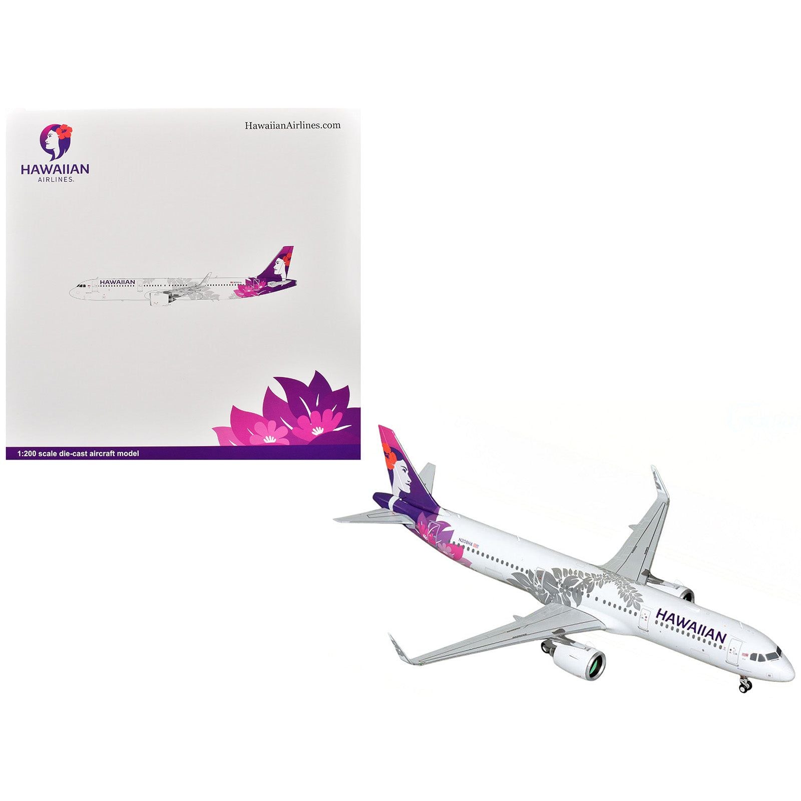 Airbus A321neo Commercial Aircraft White 1/200 Diecast Airplane