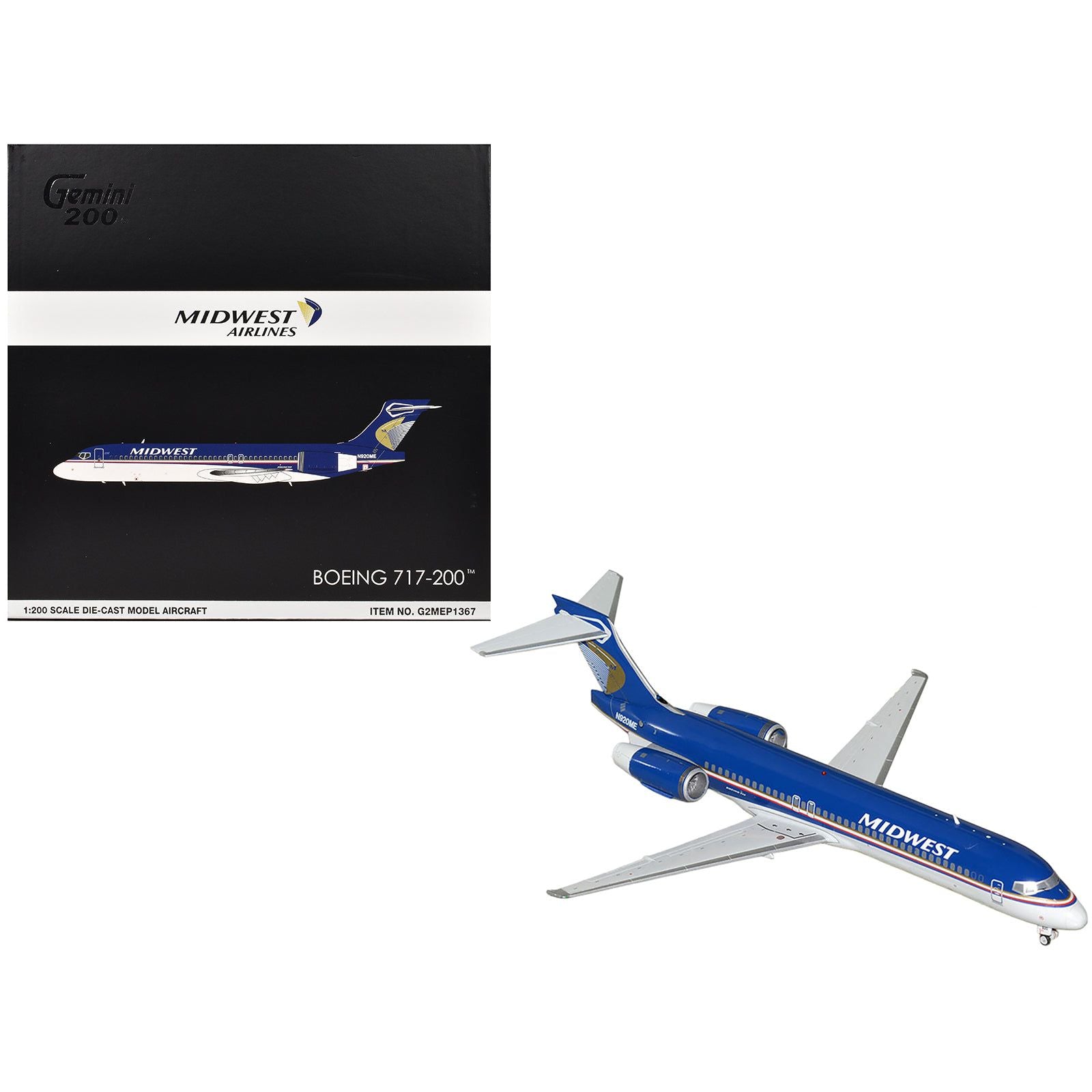 Boeing 717-200 Commercial Aircraft Blue and White 1/200 Diecast
