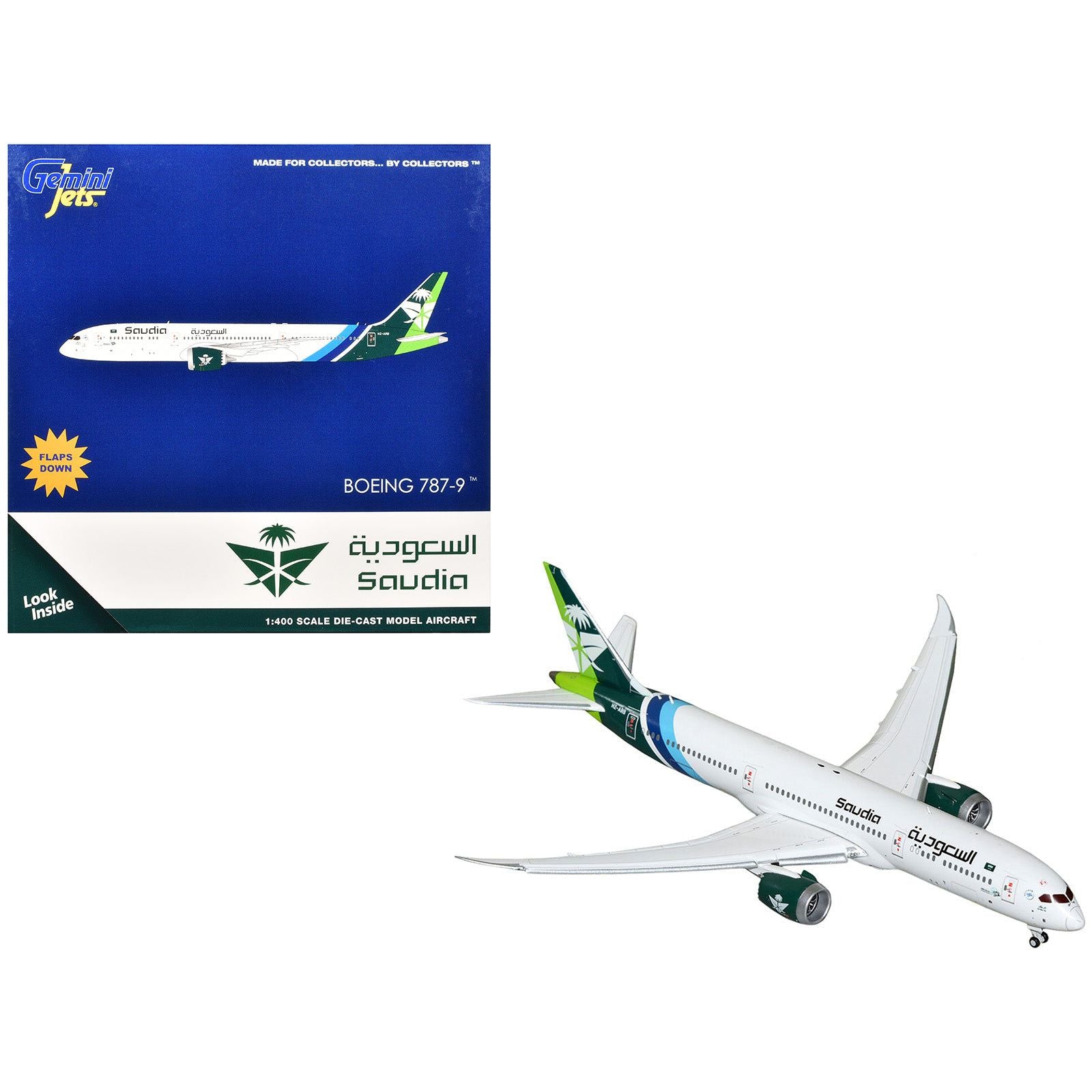 Boeing 787-9 Commercial Aircraft with Flaps Down White 1/400 Diecast