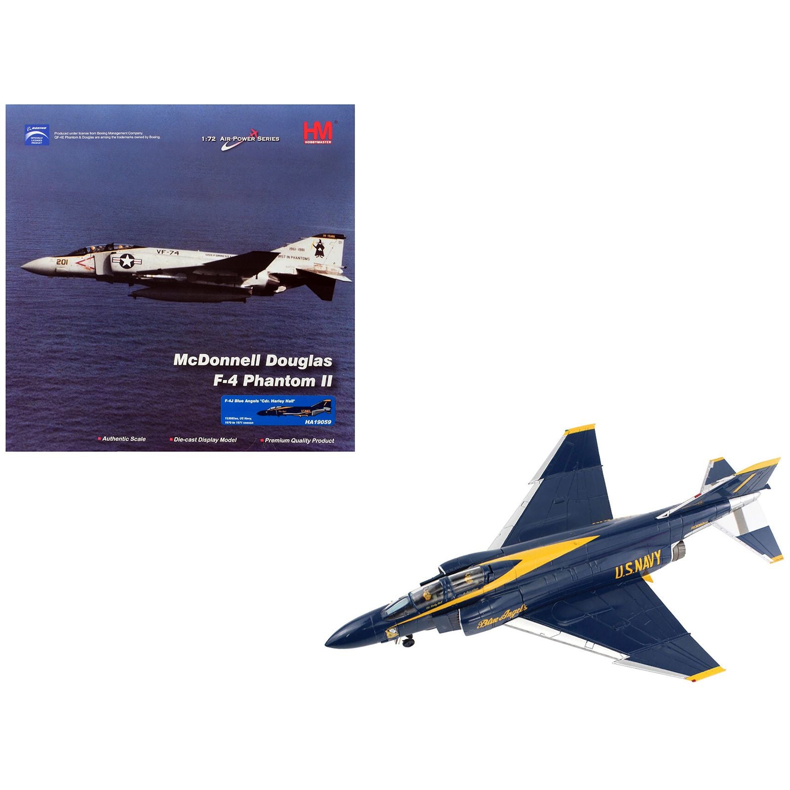 F-4J Phantom II "Blue Angels Cdr. Harley Hall" USN 1/72 Diecast Model