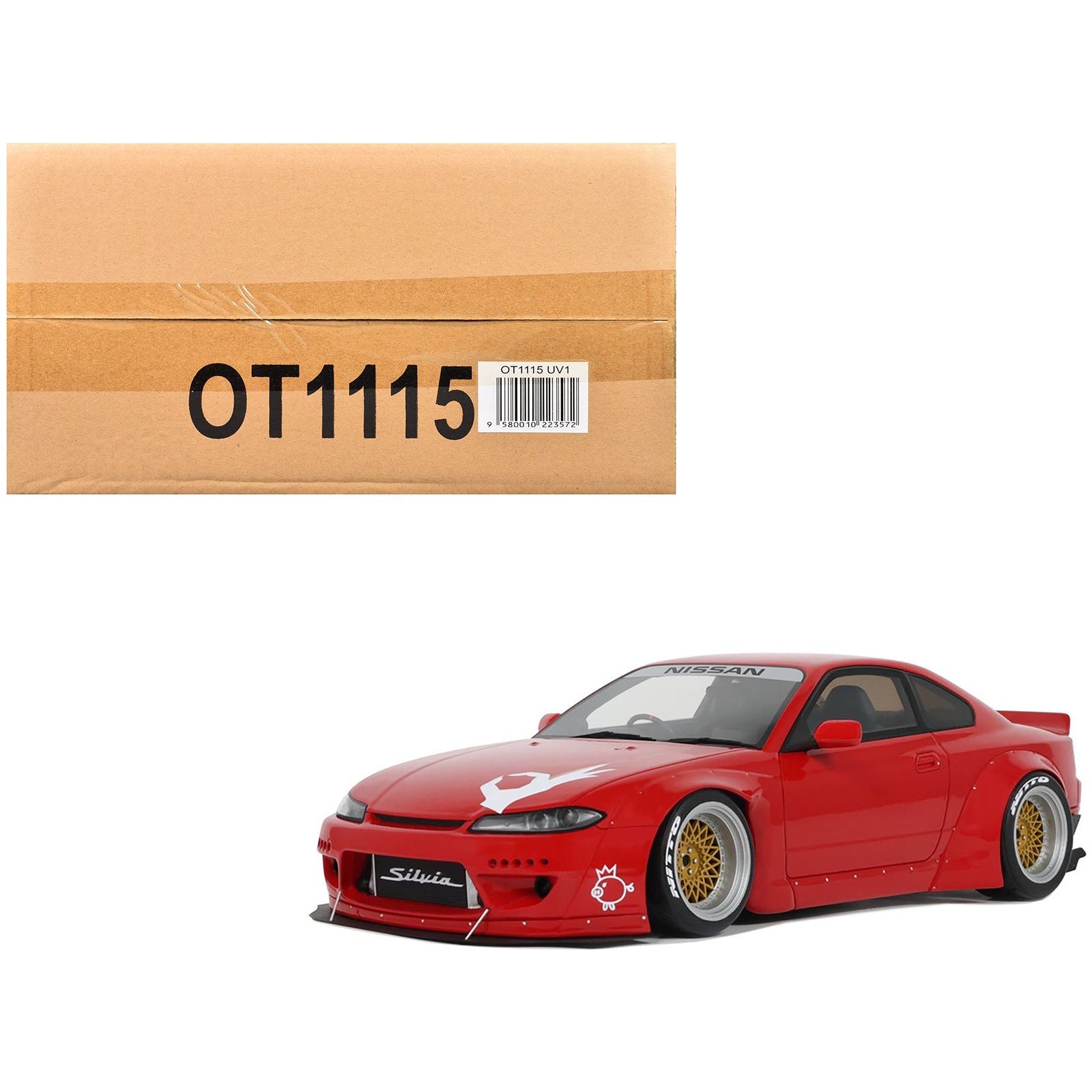 2014 Nissan Silvia (S15) RHD Red with Graphics 1/18 Model Car