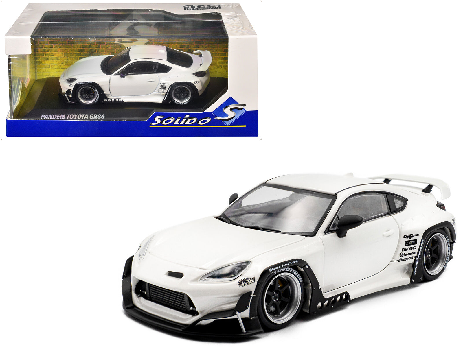 2022 Toyota Pandem GR86 White Metallic 1/43 Diecast Model Car by Solid ...