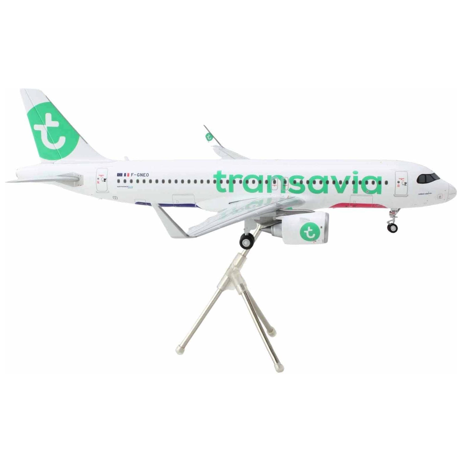 Airbus A320neo Commercial Aircraft White with Green Tail 1/200 Airplane