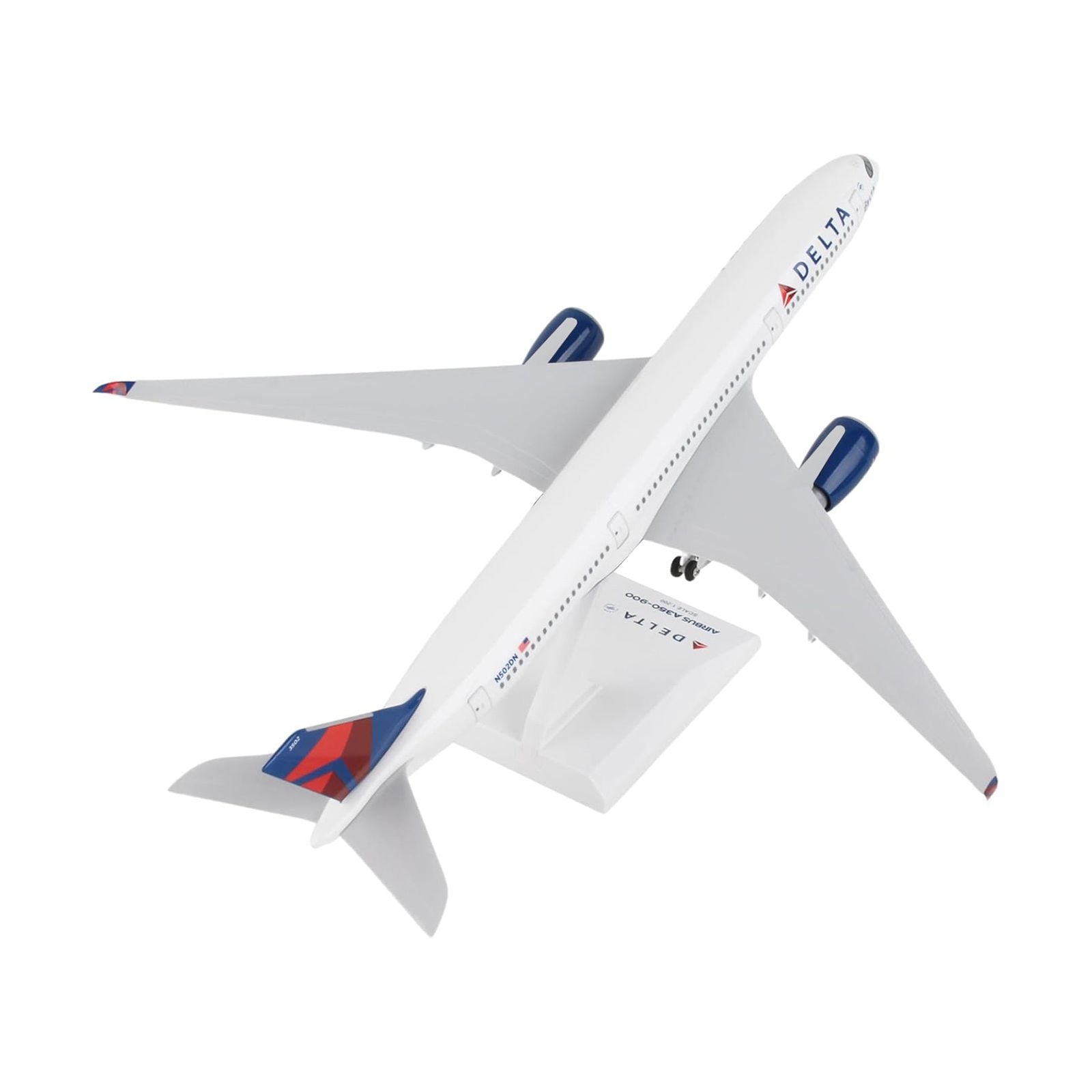 Airbus A350-900 Commercial Aircraft with Landing Gear White with Red