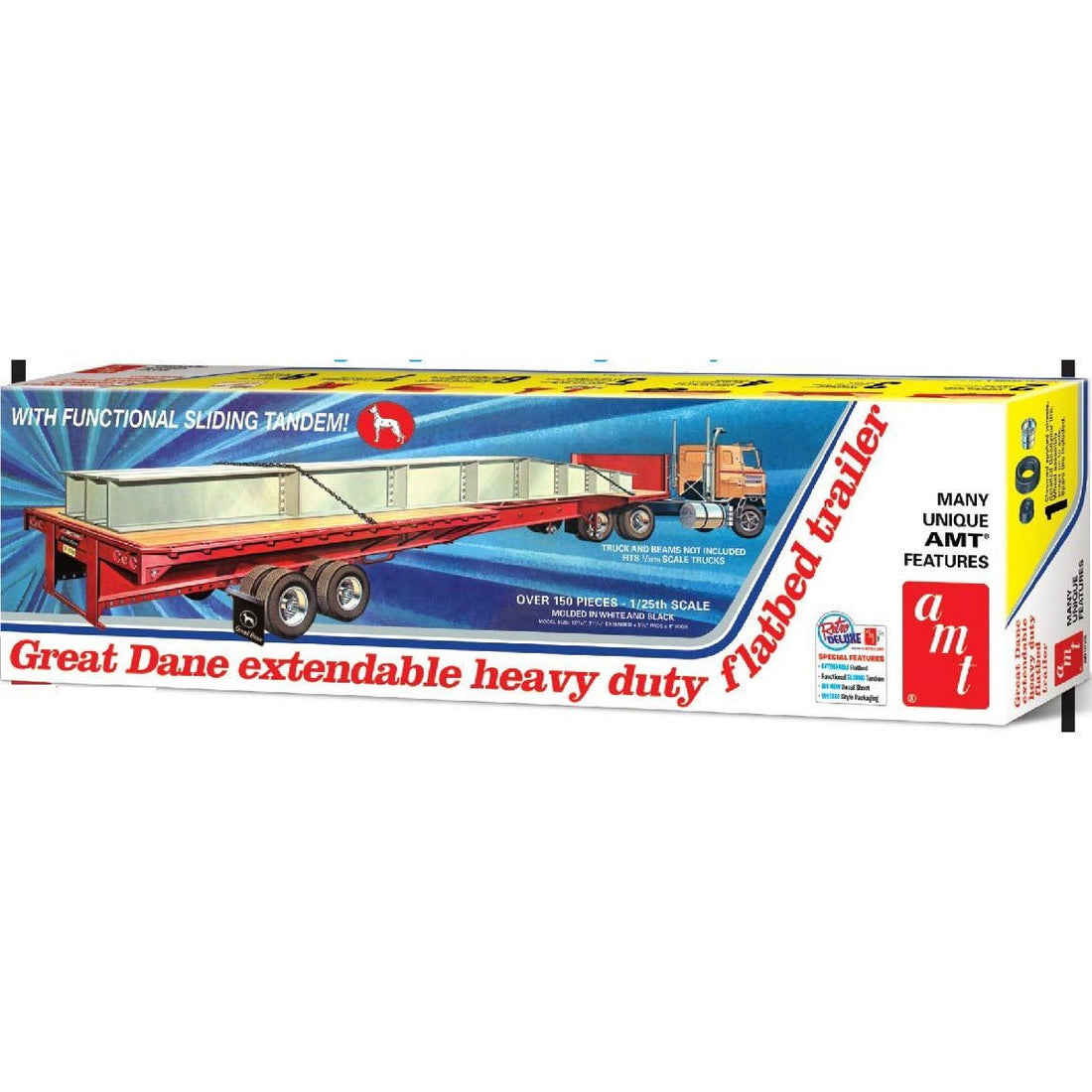 AMT 1/25 Extendable Flatbed Trailer- Great Dane