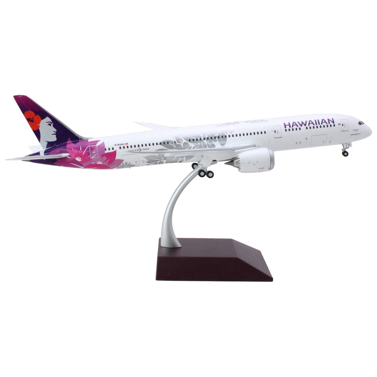 Boeing 787-9 Dreamliner Commercial Aircraft White with Purple Tail