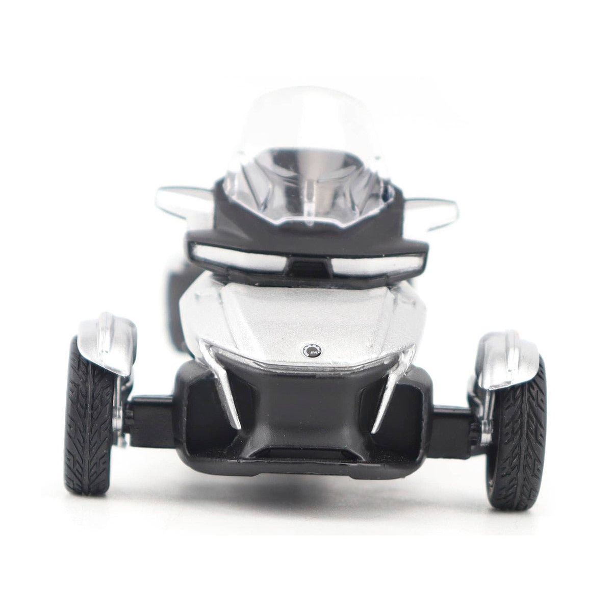 Can-Am Spyder RT 3-Wheel Motorcycle Hyper Silver Metallic with Driver