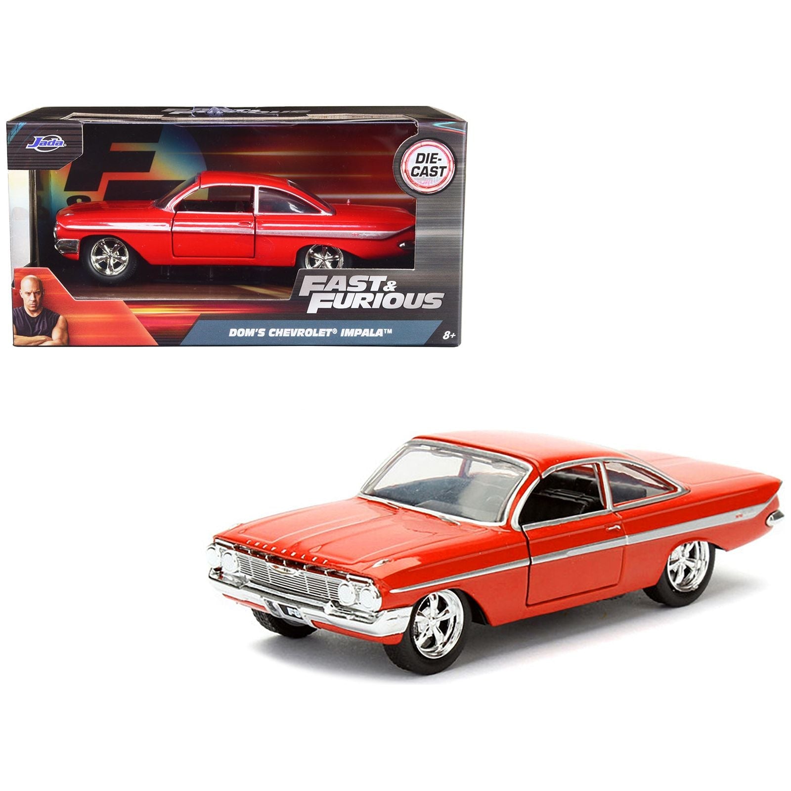 Dom's Chevrolet Impala Red Fast & Furious F8 Movie 1/32 Diecast Model