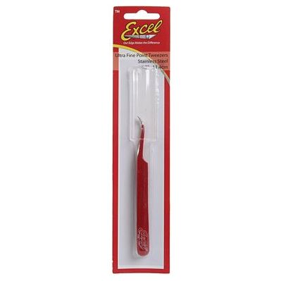 Excel Blades SLANT POINT TWEEZERS RED