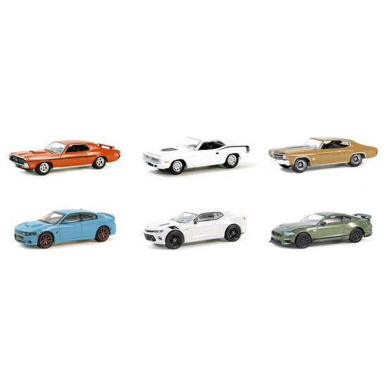 GreenLight Muscle Set of 6 pieces Series 28 1/64 Diecast Model Cars