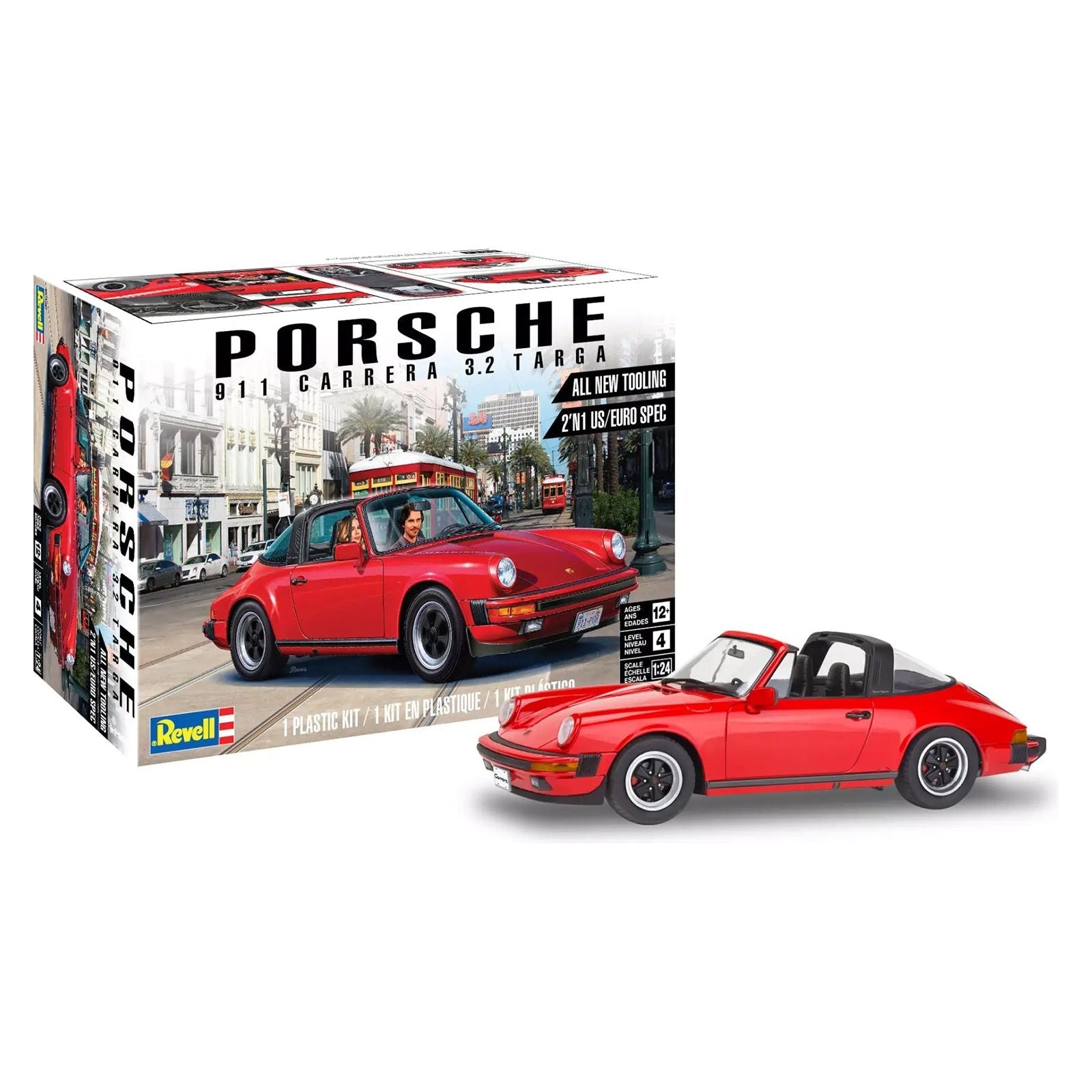 Level 4 Model Kit Porsche 911 Carrera 3.2 Targa 2-in-1 Kit 1/24 Scale