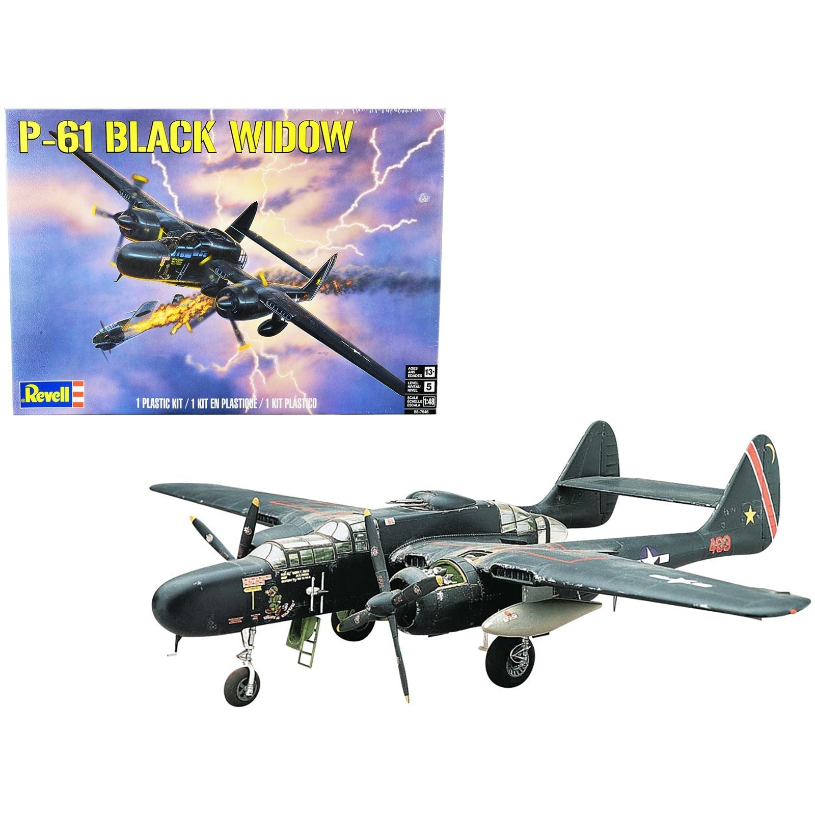 Level 5 Model Kit P-61 Black Widow Fighter Plane 1/48 Scale Model by R ...