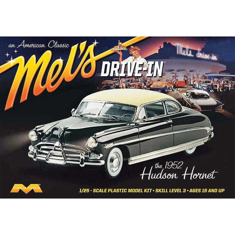 Moebius 1/25 Scale 1952 Hudson Hornet Car Mel's Drive-In – ModelCars.com