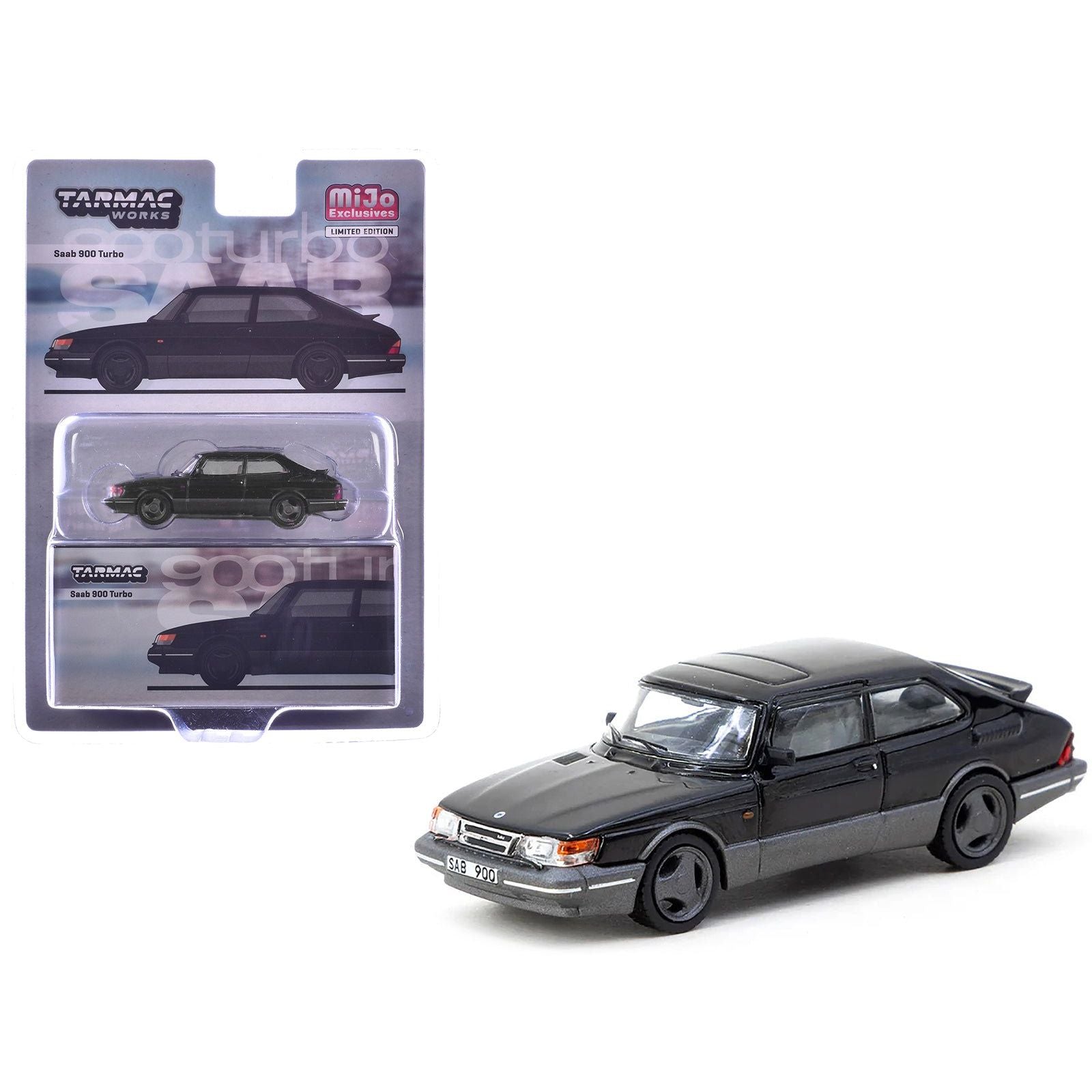 Saab 900 Turbo Black "Global64" Series 1/64 Diecast Model