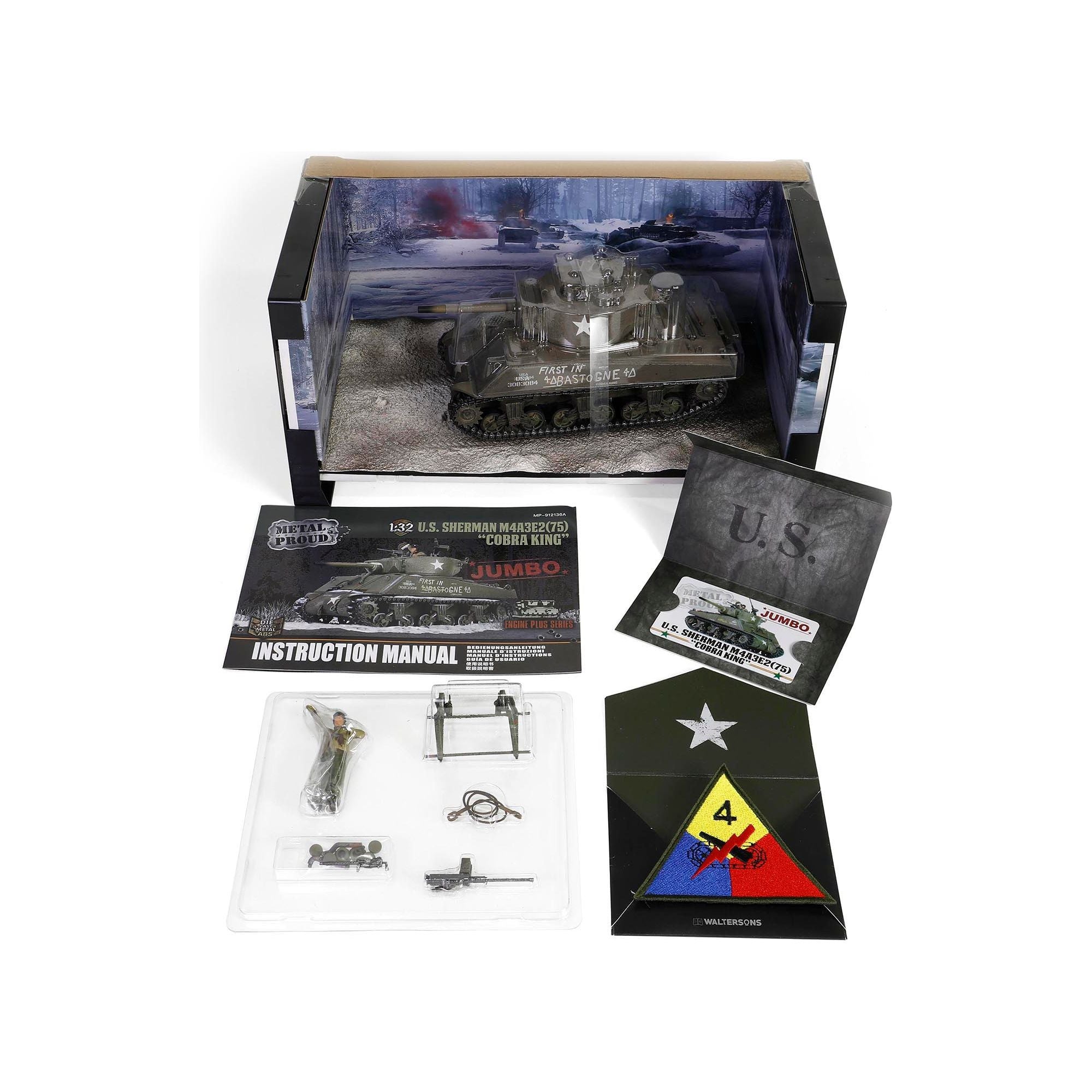 Sherman M4A3E2 (75) "Cobra King" Tank "First in Bastogne" 1/32 Model
