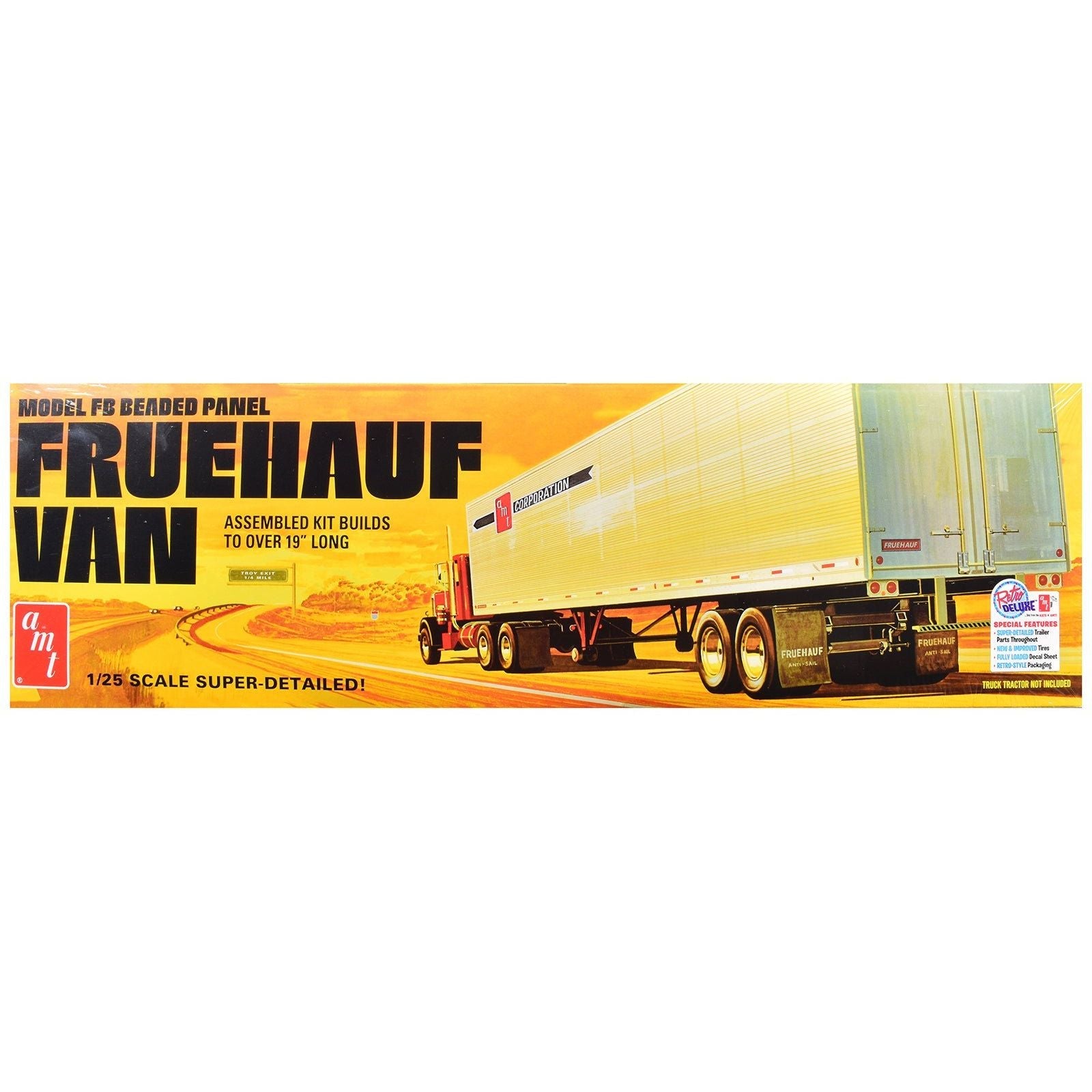 Skill 3 Model Kit Fruehauf FB Beaded Panel Van Trailer 1/25 Scale