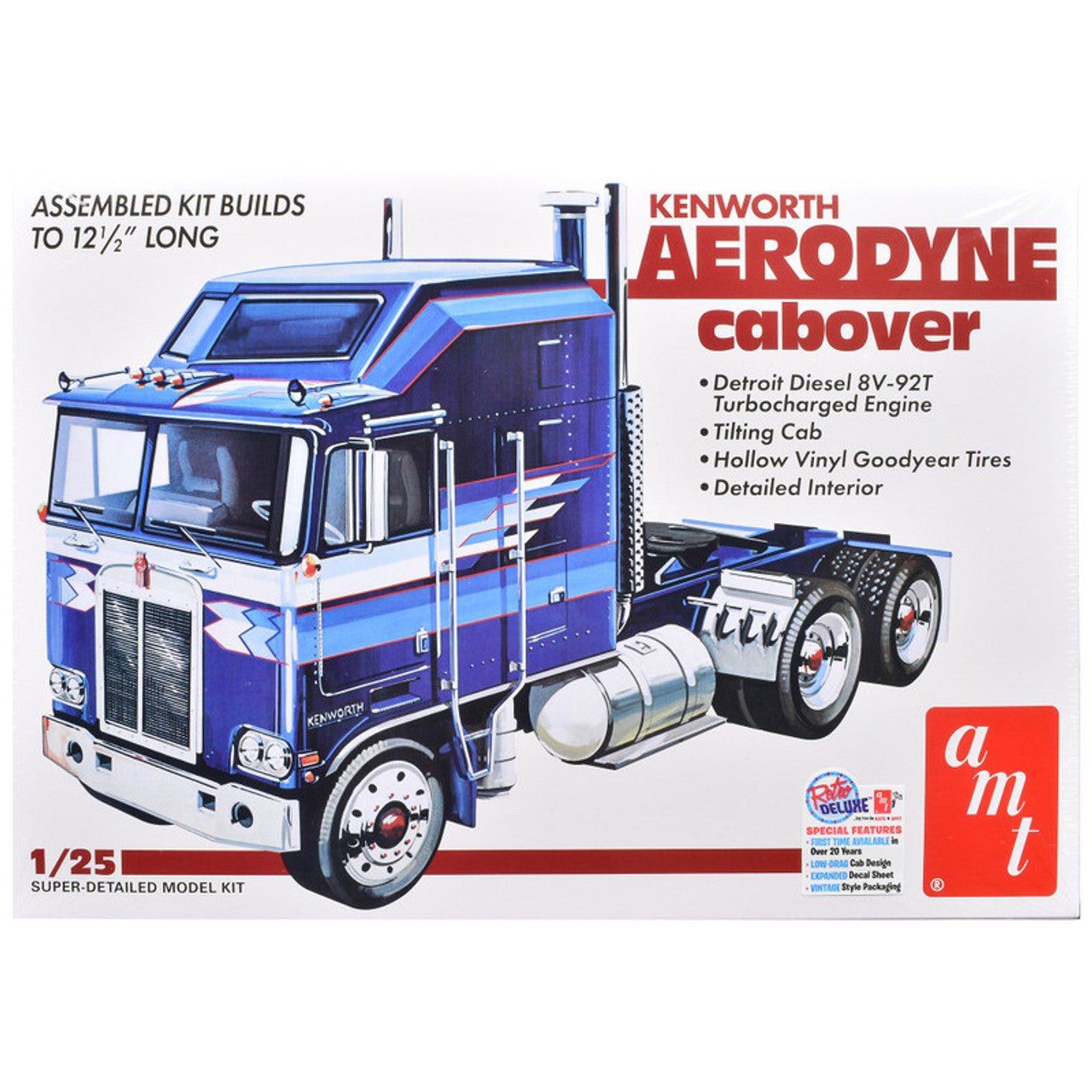 Skill 3 Model Kit Kenworth Aerodyne Cabover Truck Tractor 1/25 Scale