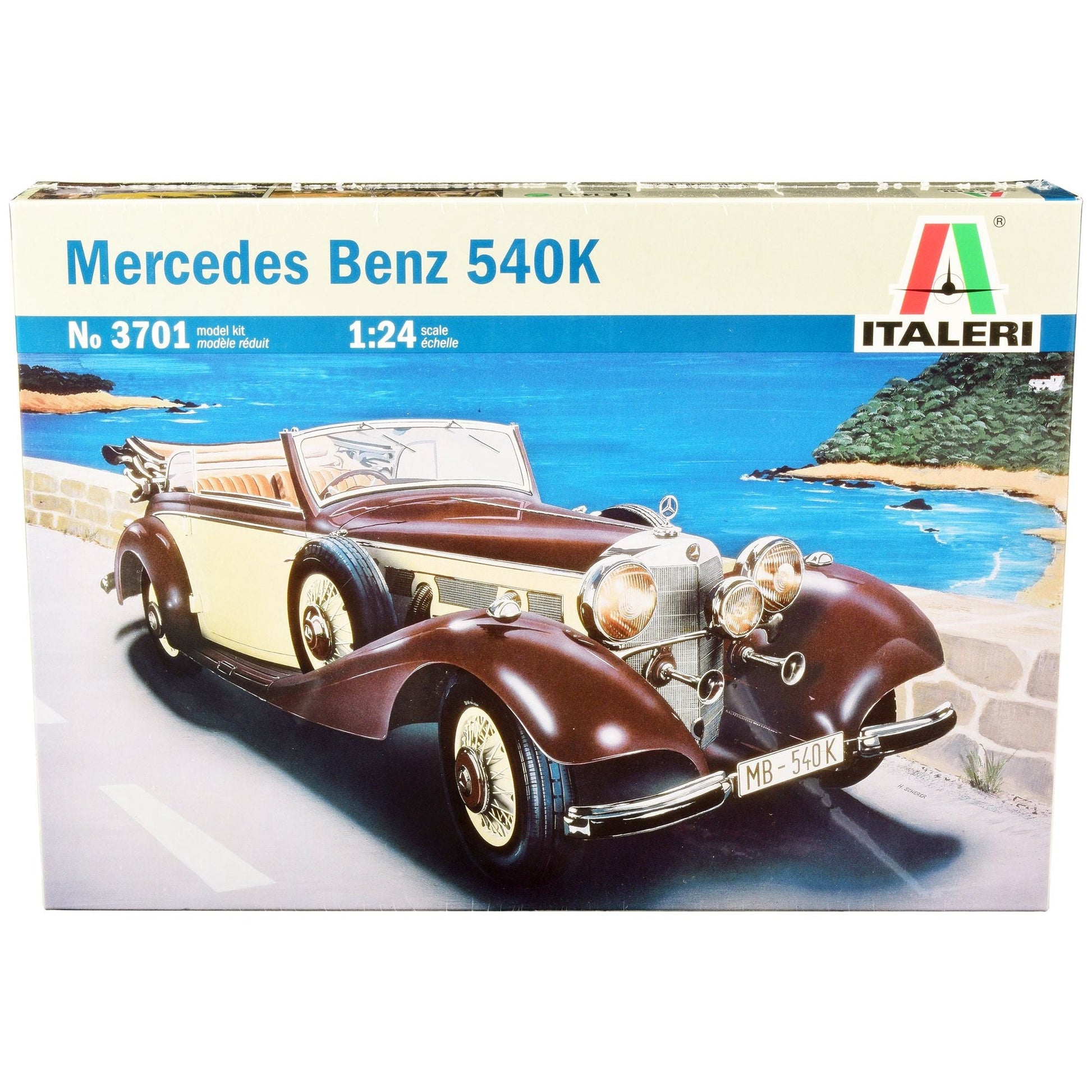 Skill 3 Model Kit Mercedes Benz 540K 1/24 Scale Model by Italeri
