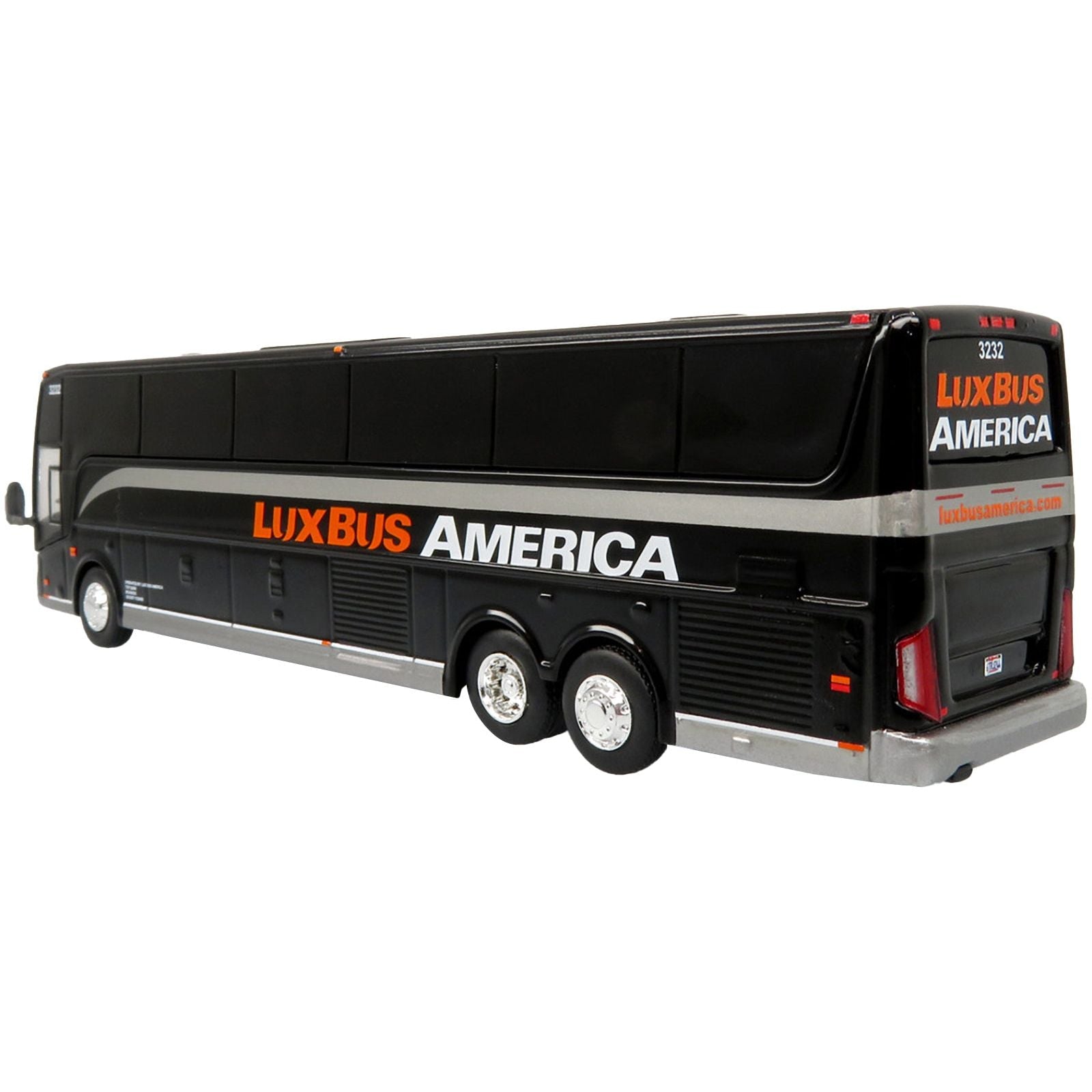 Van Hool TX45 Coach Bus "Lux Bus America" Black 1/87 (HO) Diecast