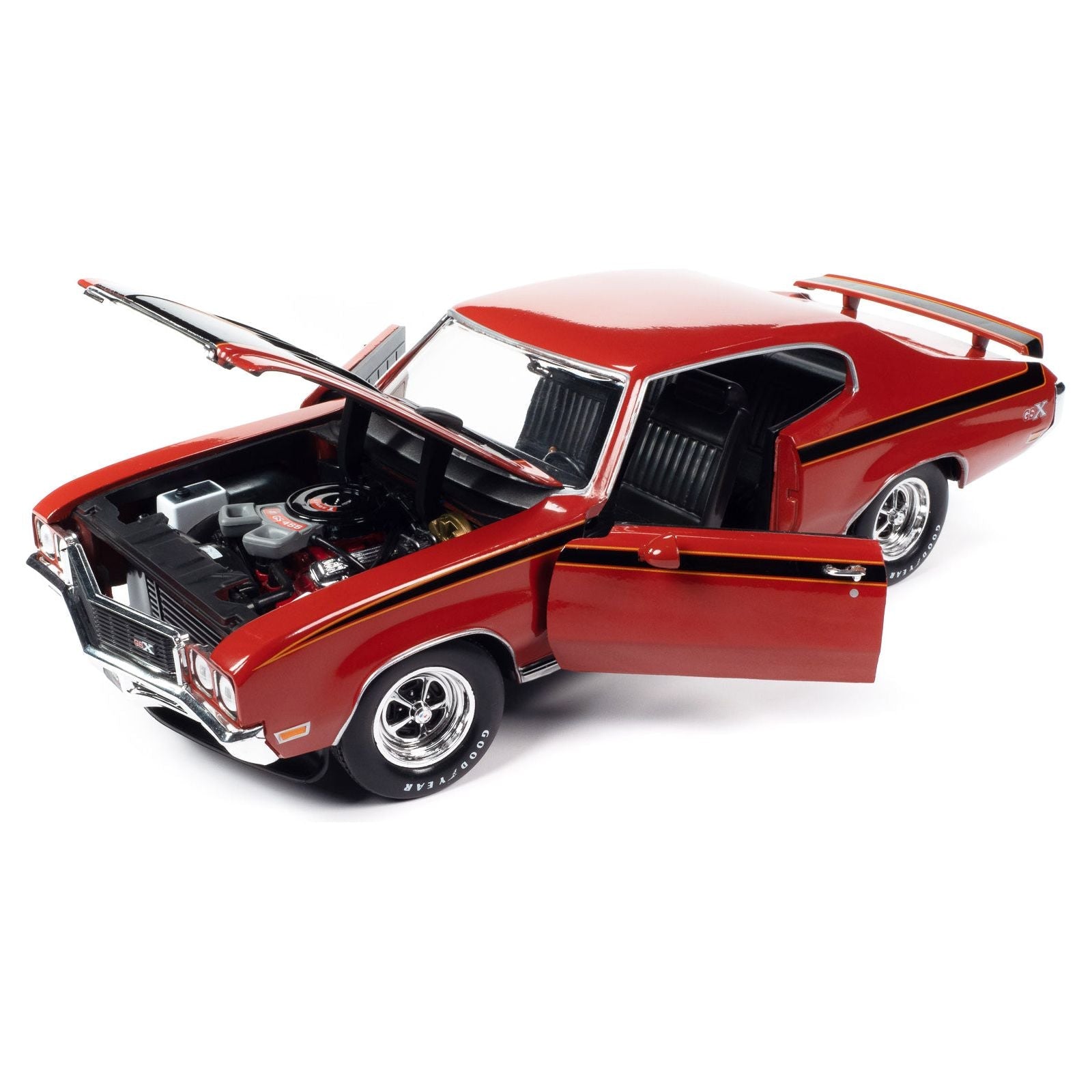 1972 Buick GSX Fire Red with Black Stripes (MCACN) 1/18 Diecast Model