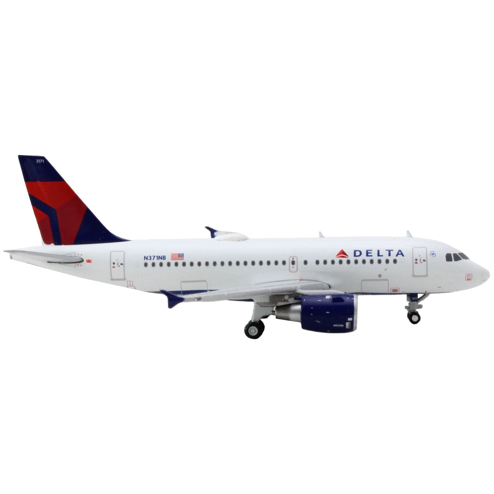 Airbus A319 Commercial Aircraft White with Blue and Red Tail 1/400