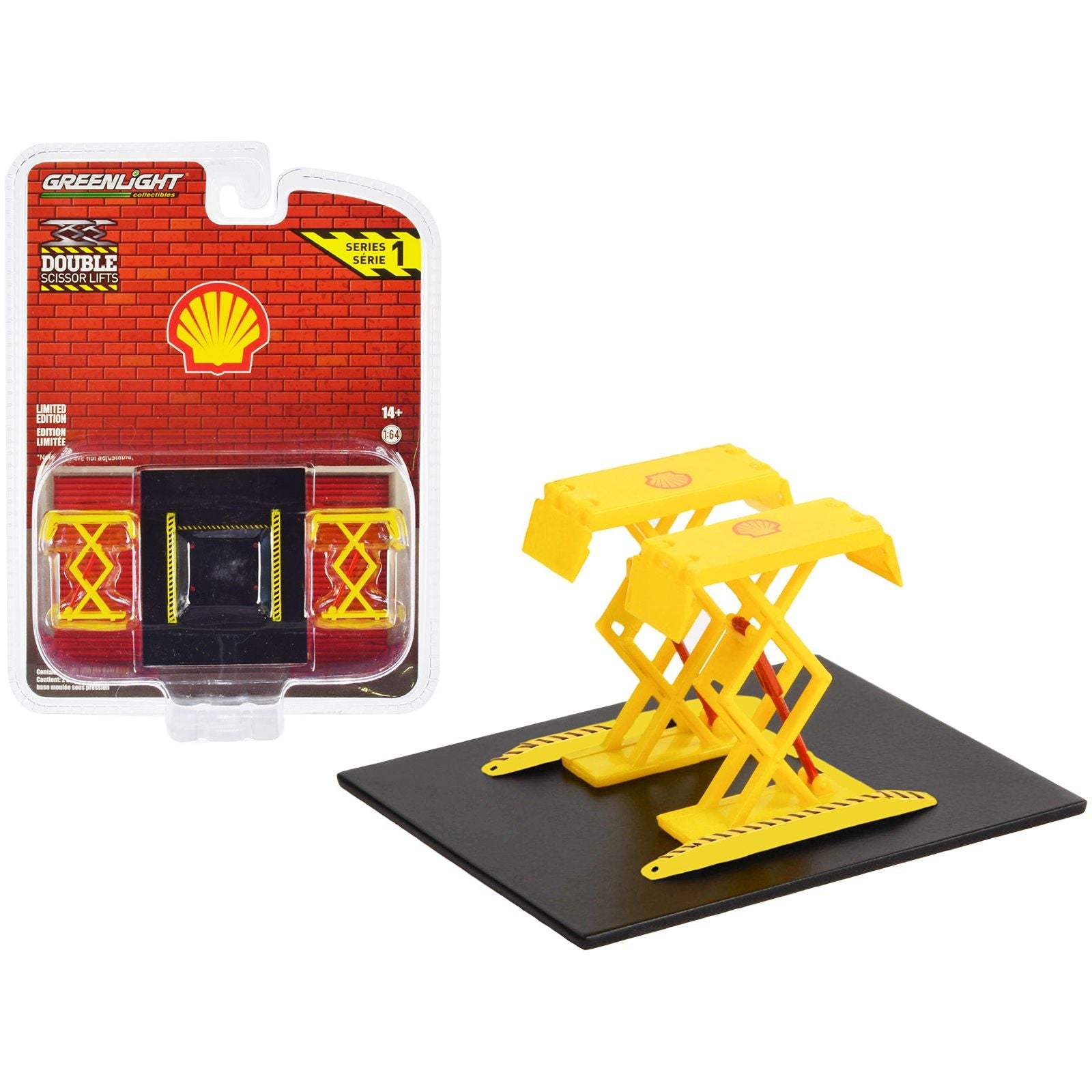 Automotive Double Scissor Lift "Shell Oil" Yellow "Double Scissor Lift ...