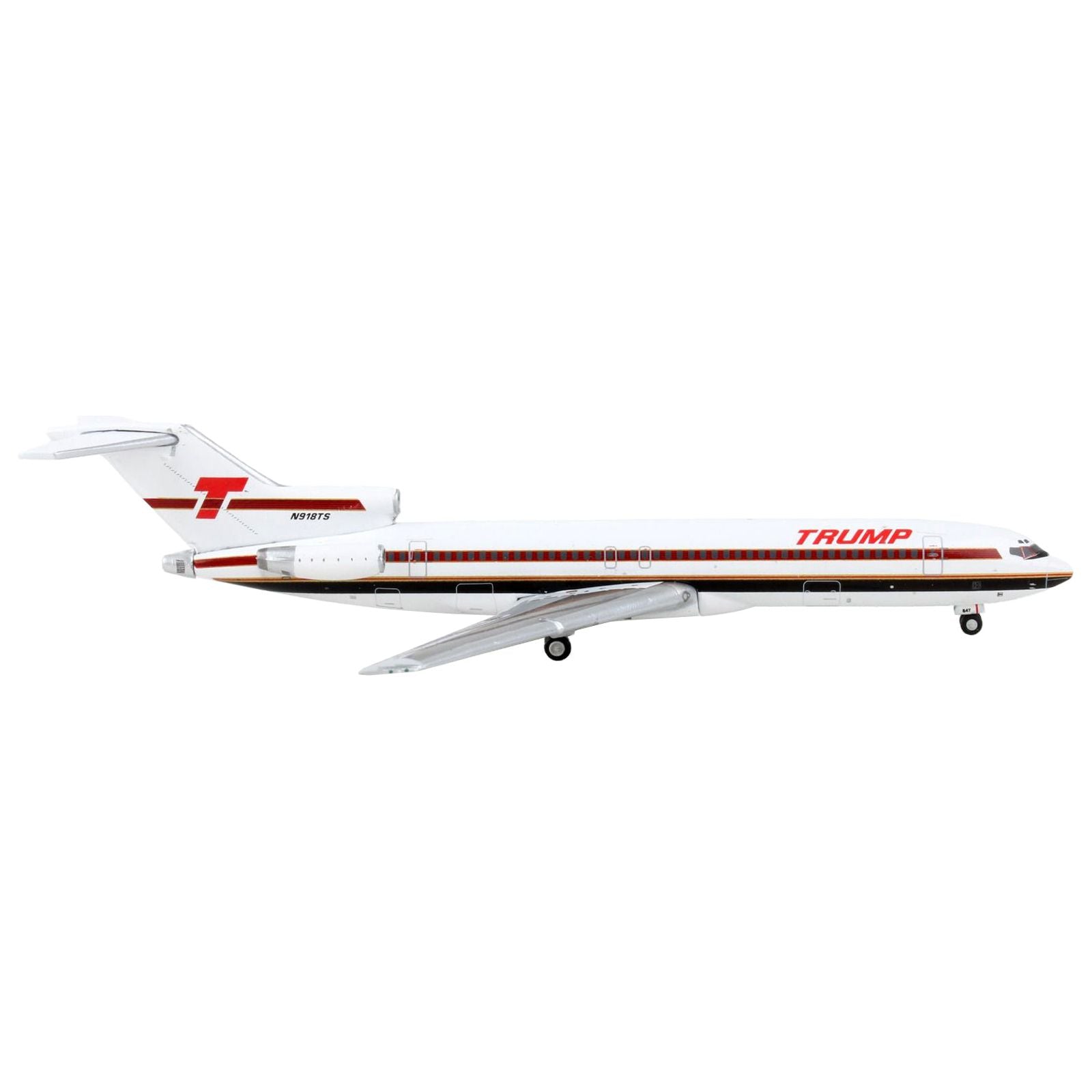Boeing 727-200 Commercial Aircraft "Trump Shuttle" White with Red Stri ...