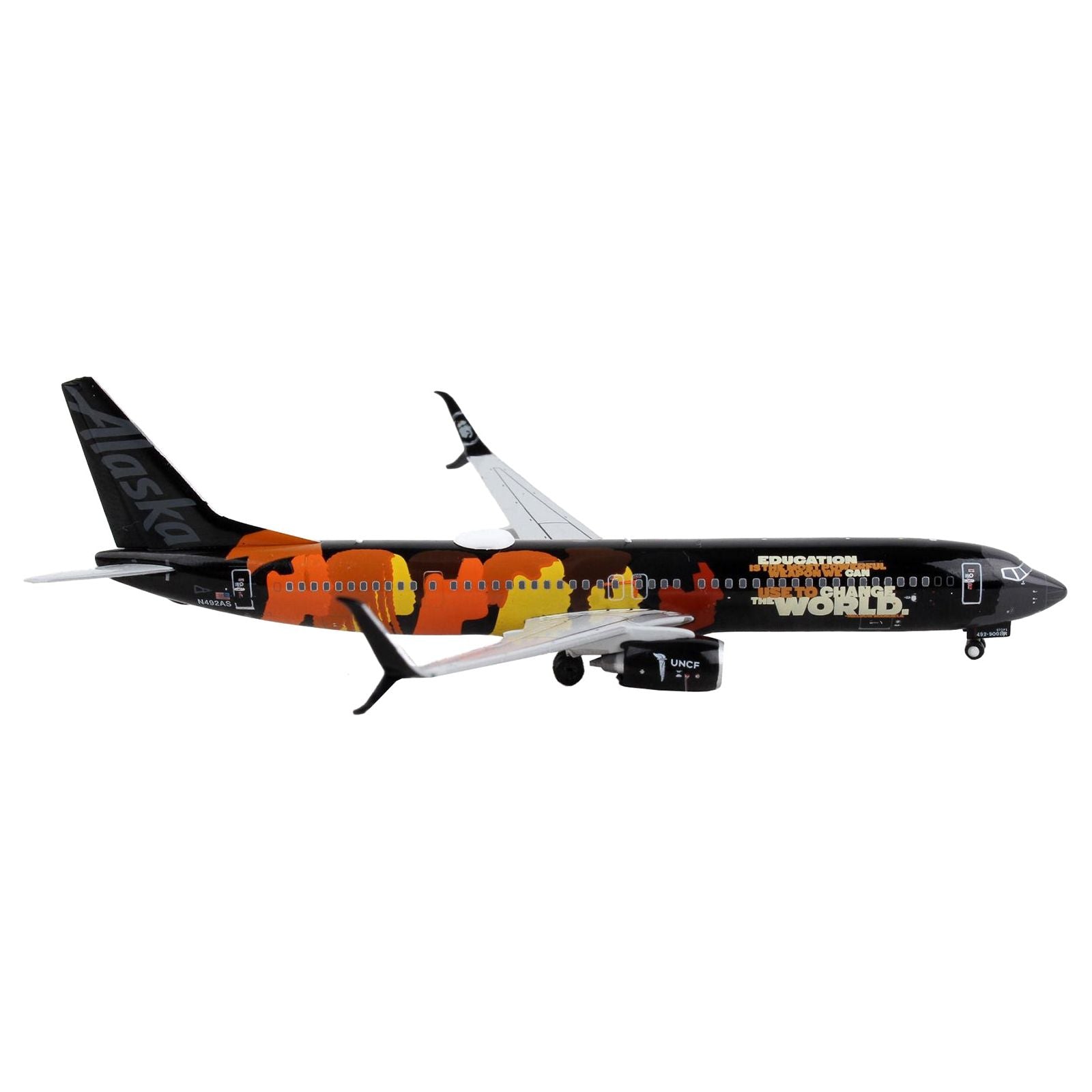 Boeing 737-900ER Commercial Aircraft Black with Graphics 1/400 Airplane