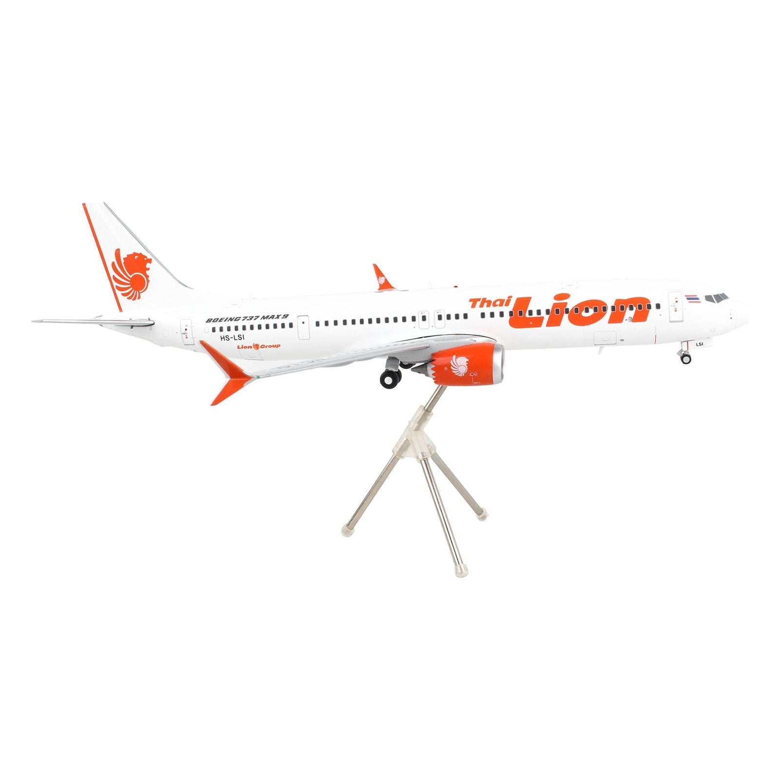 Boeing 737 MAX 9 "Thai Lion Air" White with Orange Tail 1/200 Airplane