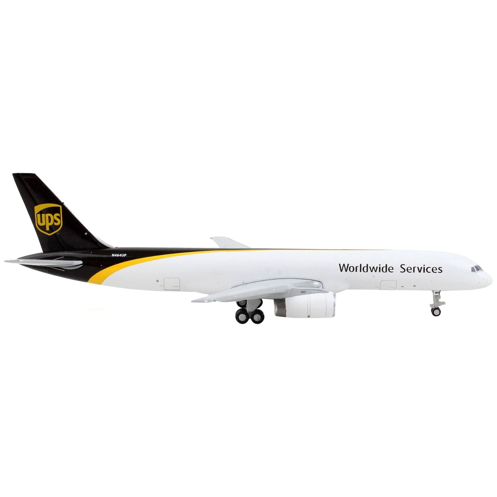 Boeing 757-200F Commercial Aircraft White and Dark Brown 1/400 Airplane