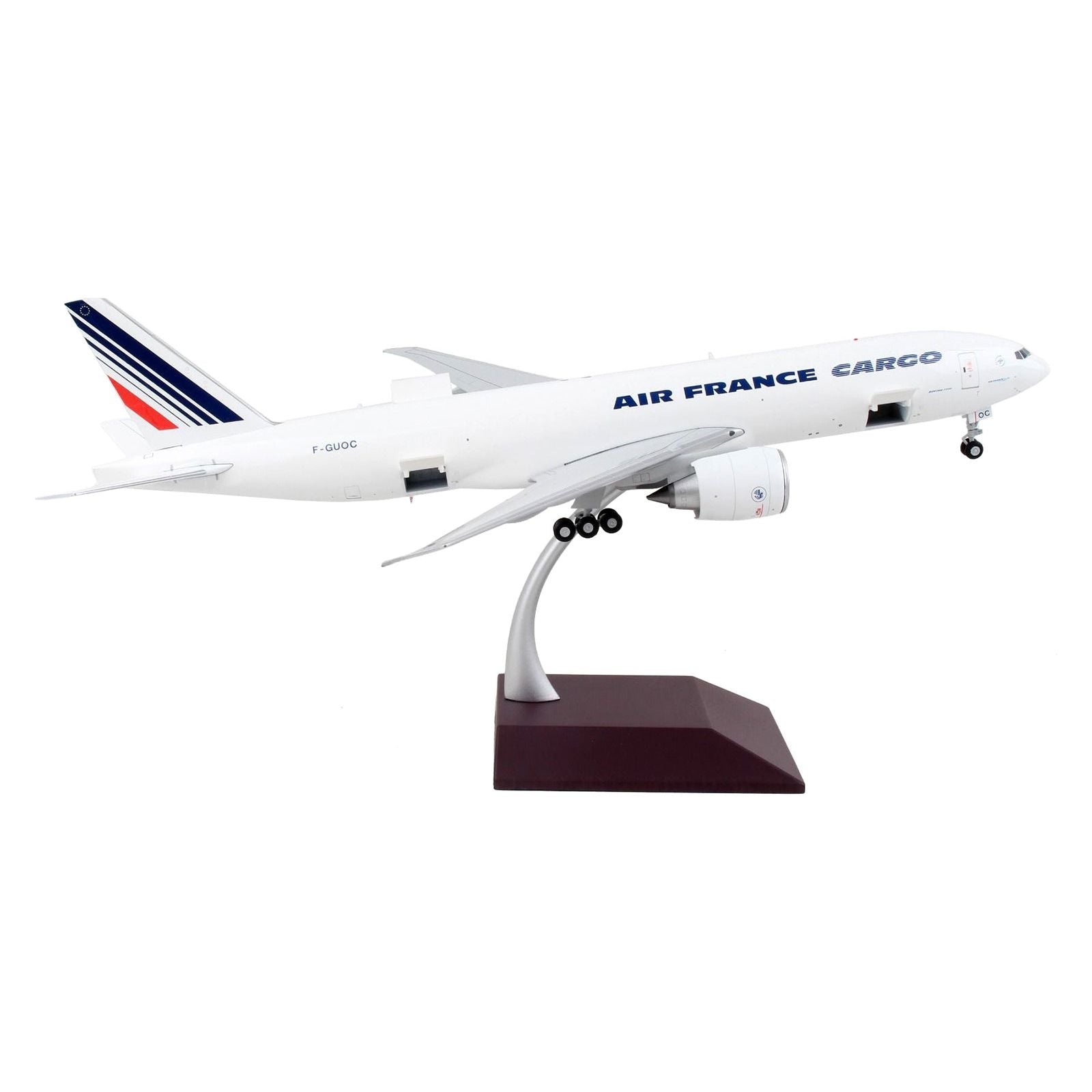 Boeing 777F Commercial Aircraft White with Striped Tail 1/200 Diecast