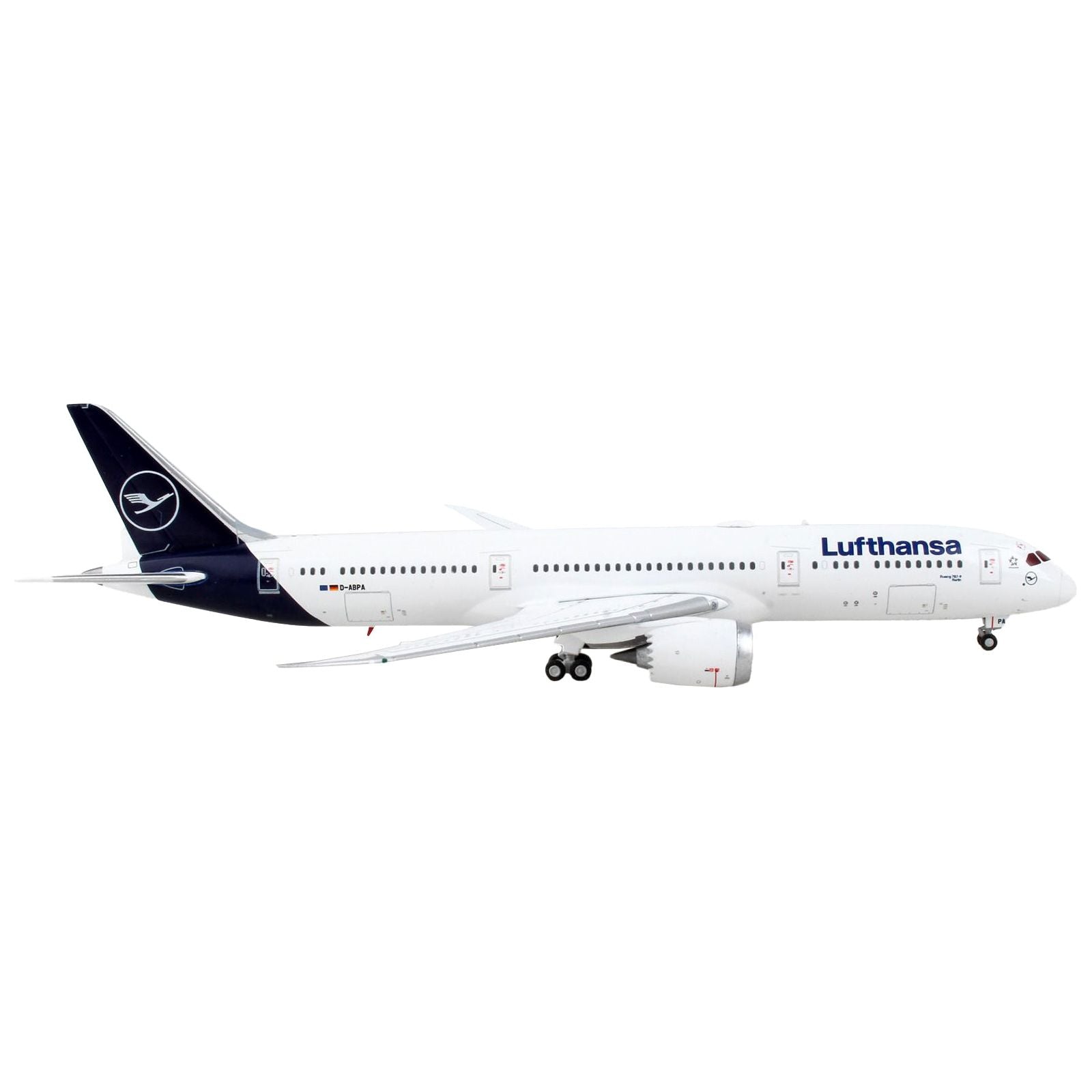 Boeing 787-9 Commercial Aircraft White with Dark Blue Tail 1/400
